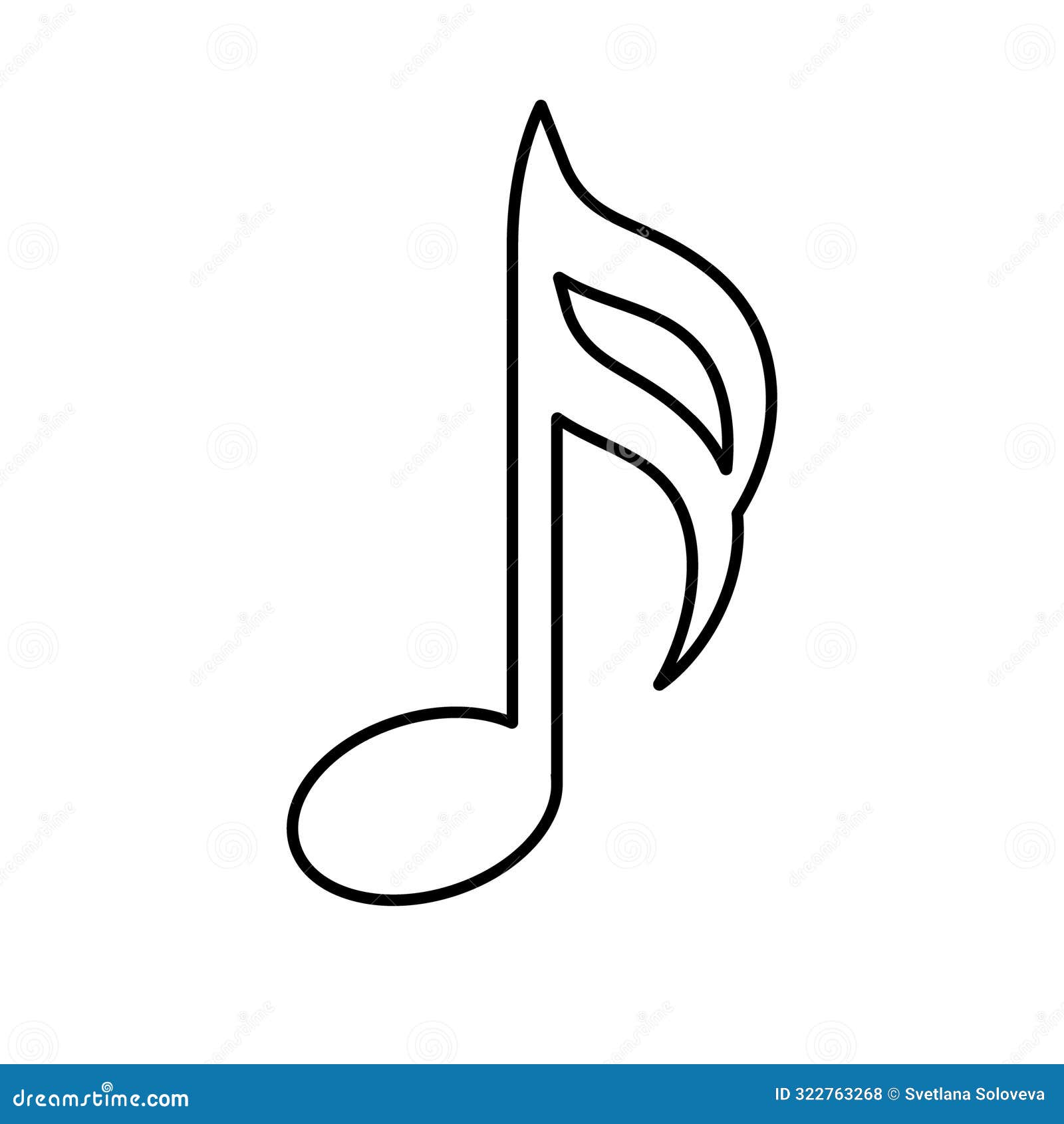 Vector Flat Outline Music Note Stock Vector - Illustration of clef ...