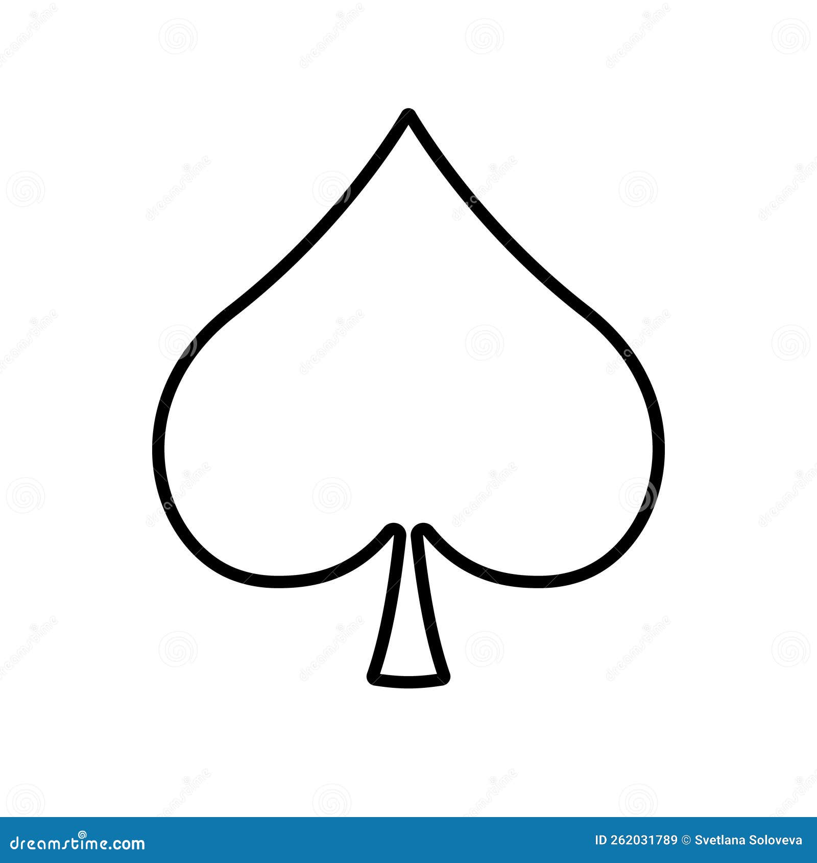 Vector Flat Outline Peak Spades Card Sign Stock Vector - Illustration ...