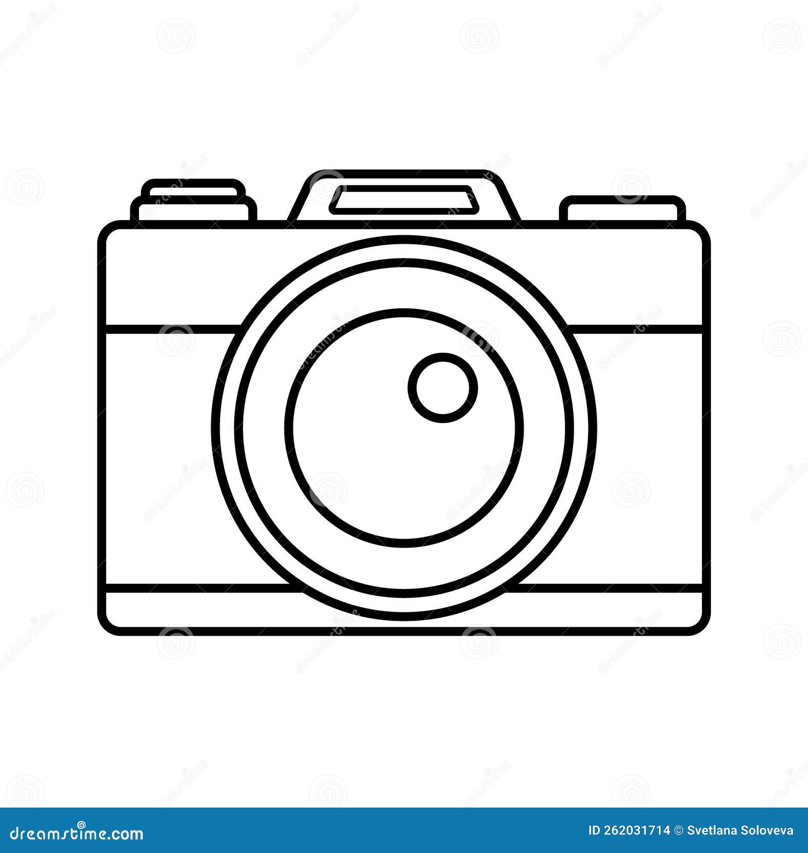 Vector Flat Outline Photo Camera Stock Vector - Illustration of device ...
