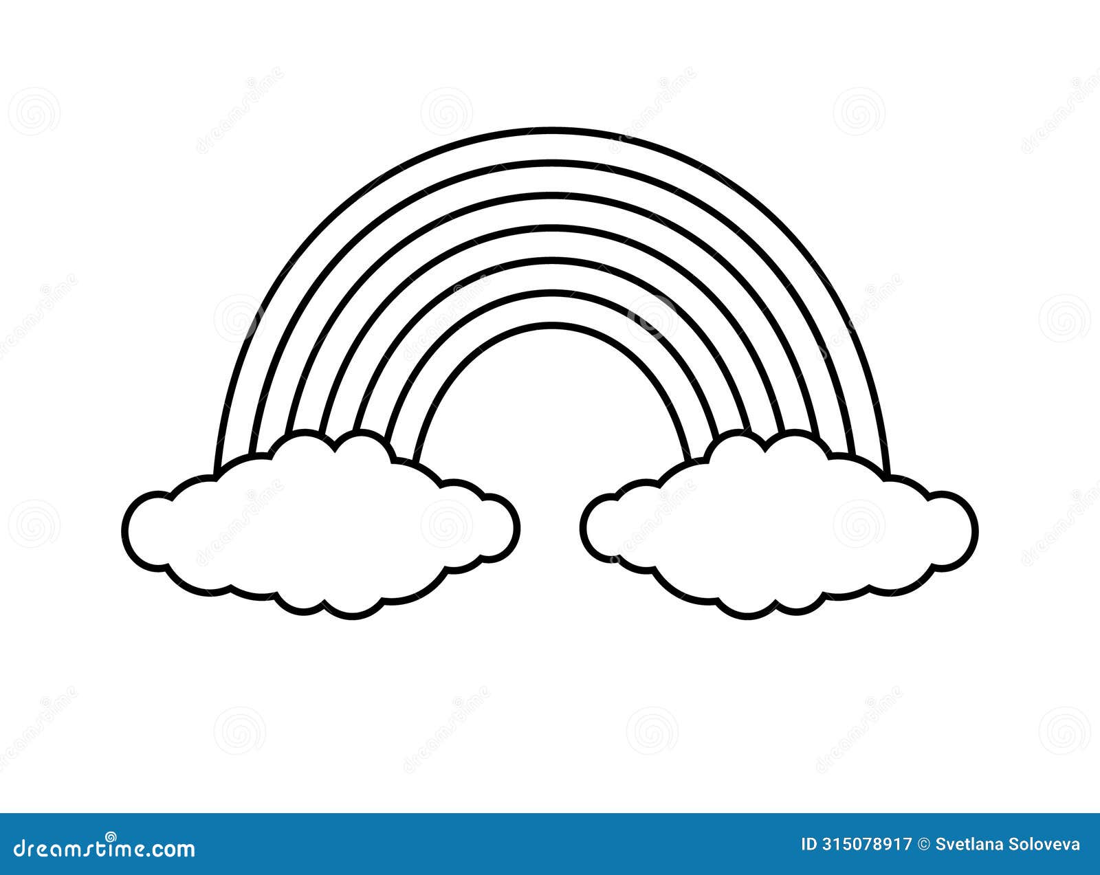 Vector Flat Outline Rainbow Stock Vector - Illustration of rainbow ...