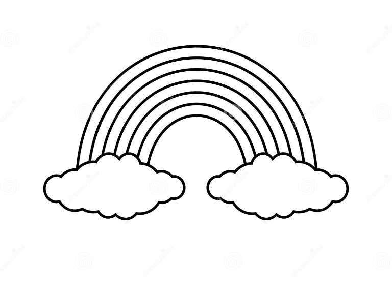 Vector Flat Outline Rainbow Stock Vector - Illustration of rainbow ...