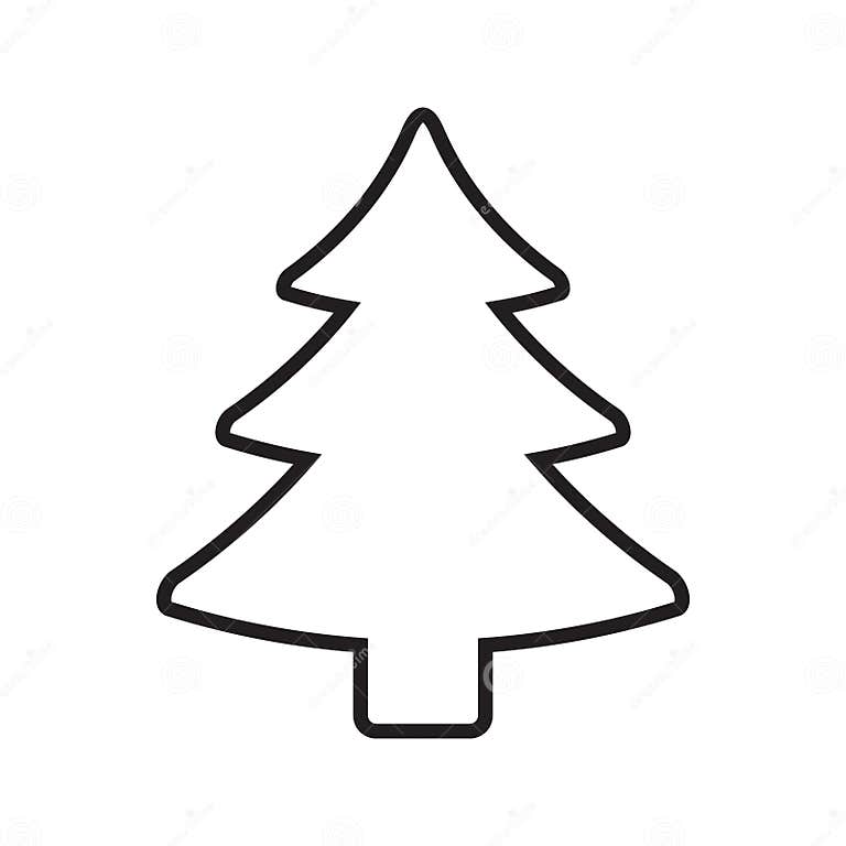 Vector Flat Outline Spruce Tree Stock Vector - Illustration of badge ...
