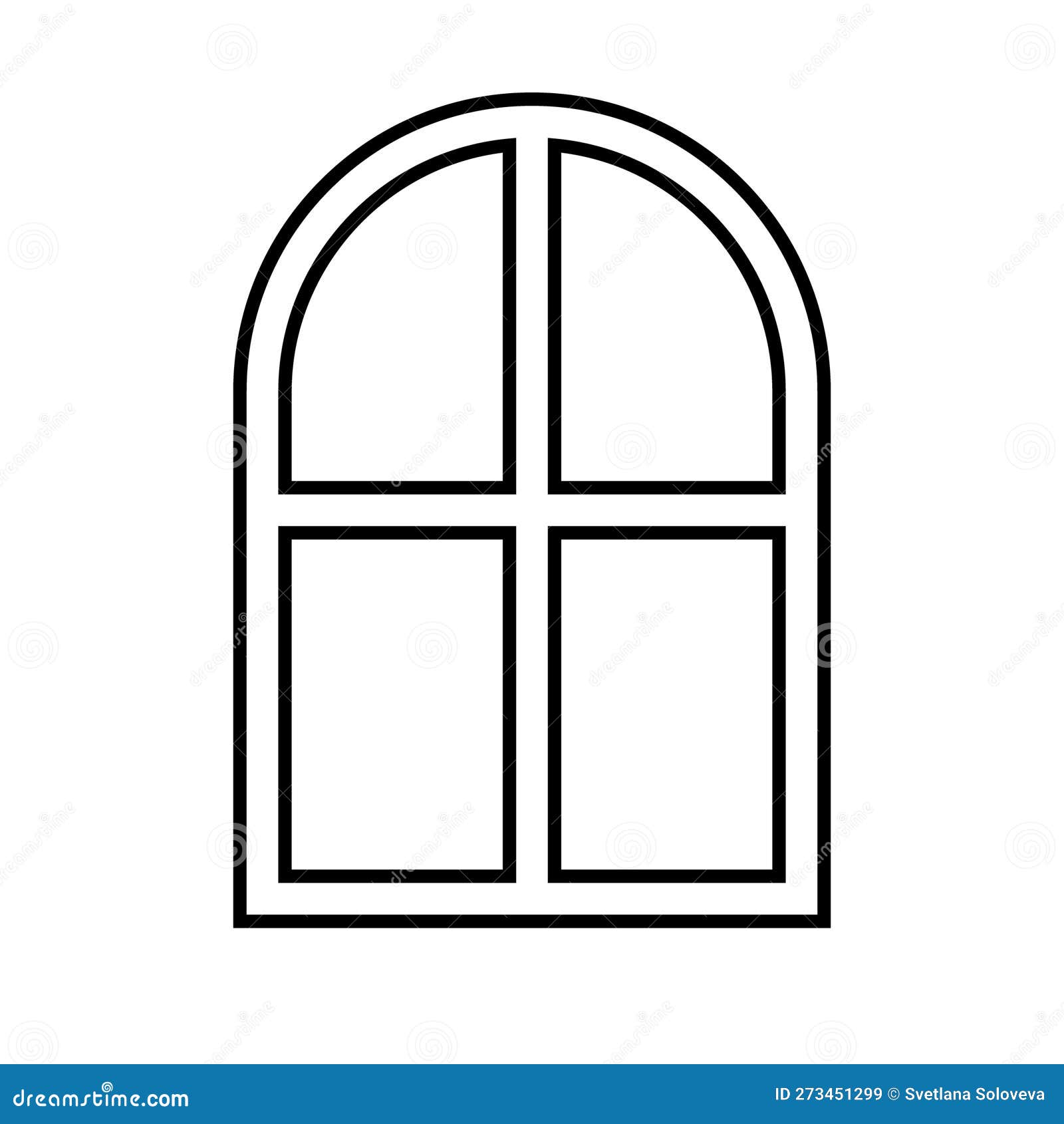 Vector flat outline window stock vector. Illustration of construction ...