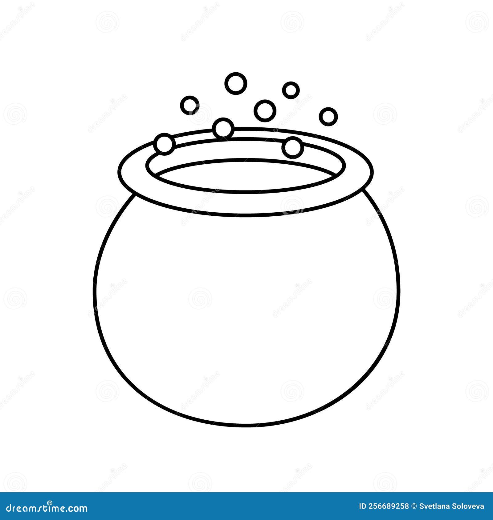 Vector Flat Outline Witch Potion Pot Stock Vector - Illustration of ...