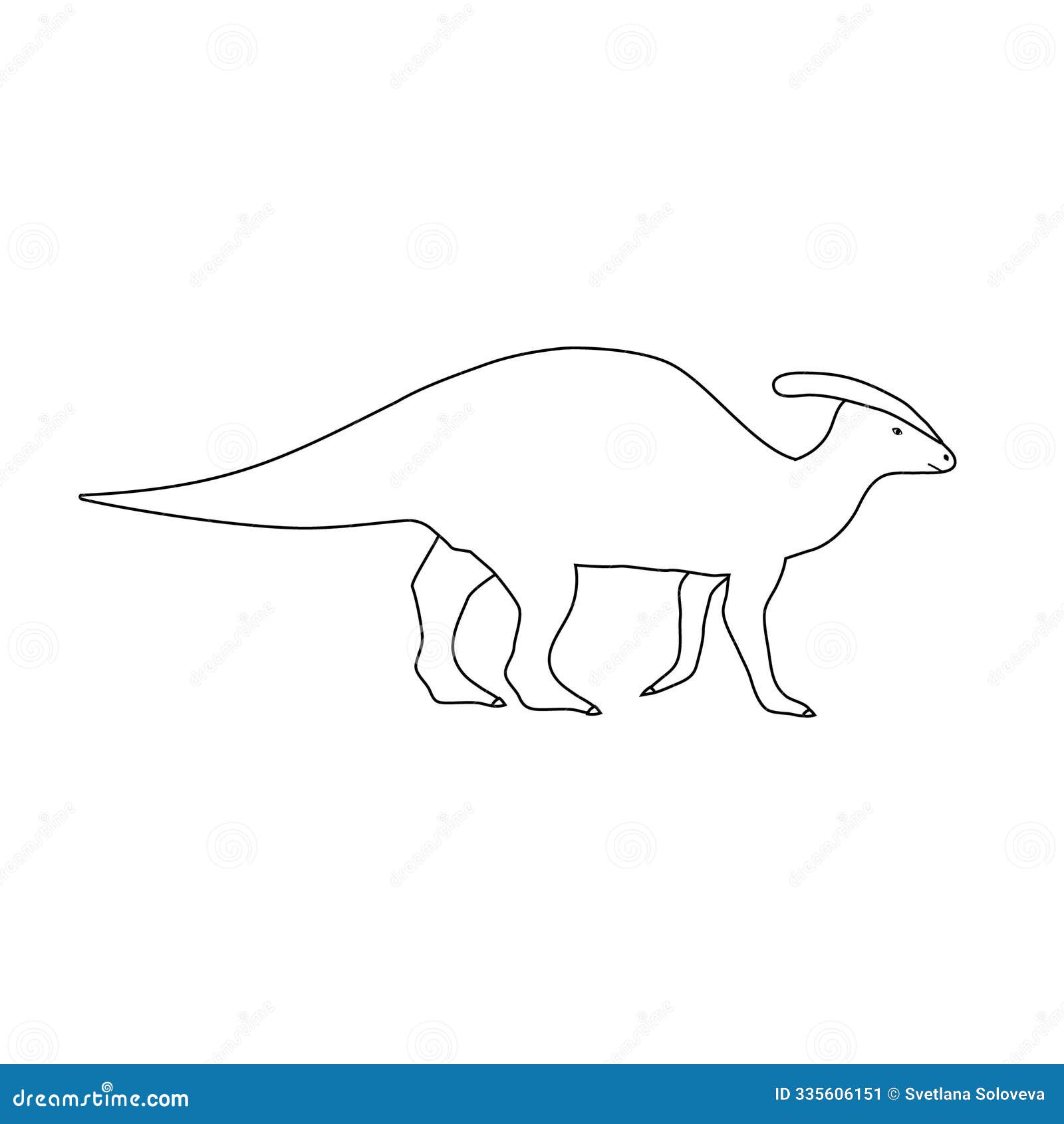 Vector Flat Parasaurolophus Dinosaur Stock Vector - Illustration of ...