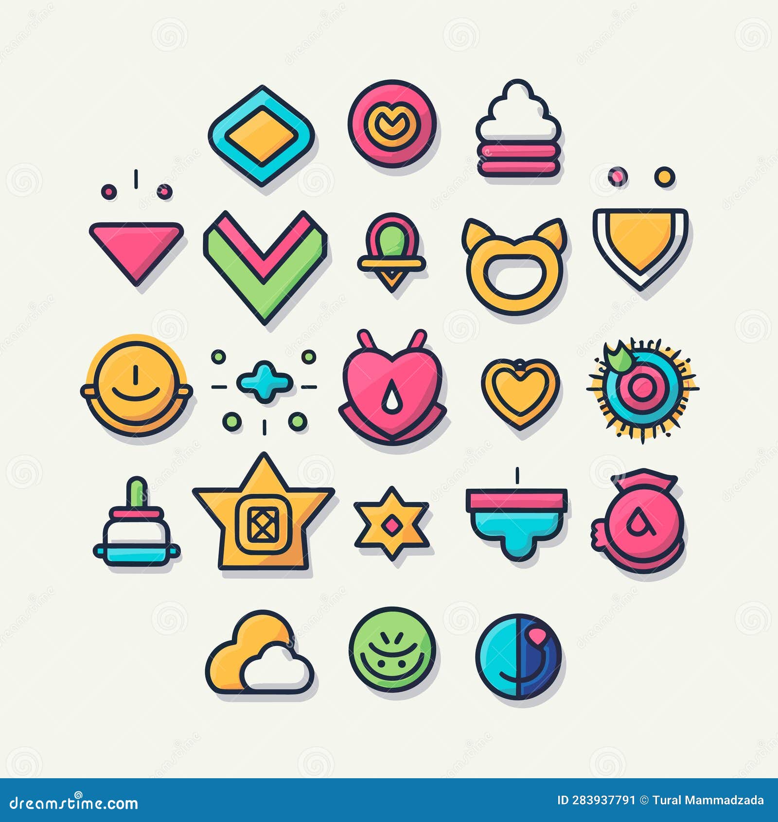 Vector of a Flat Pink Button Icon on Top of a Vector Button Stock ...