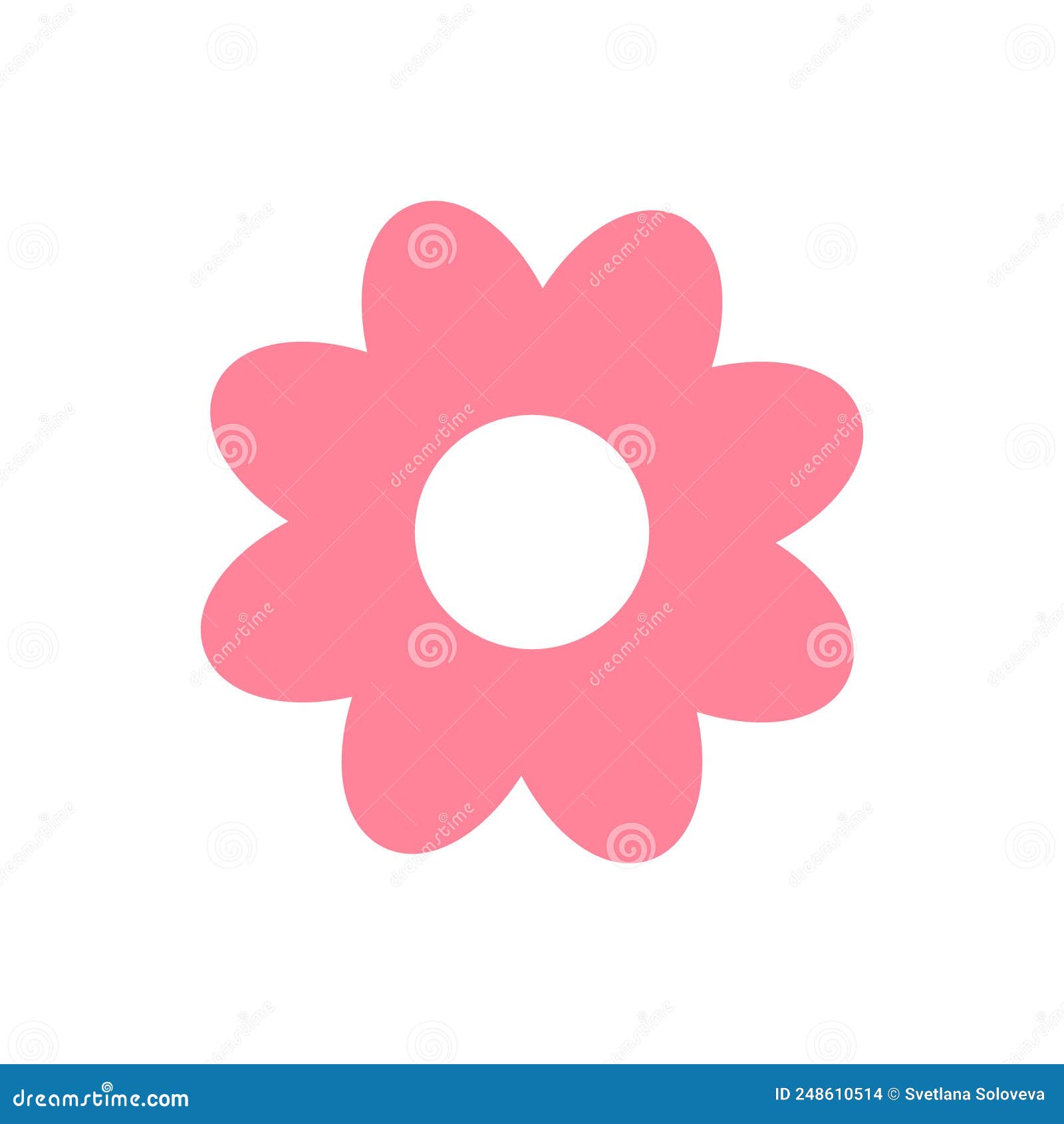 Vector flat pink flower stock vector. Illustration of abstract - 248610514