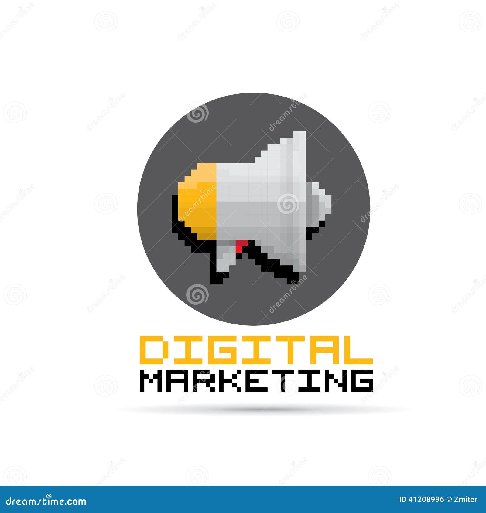 Vector Flat Pixel Art Megaphone Icon . Stock Vector - Illustration of ...