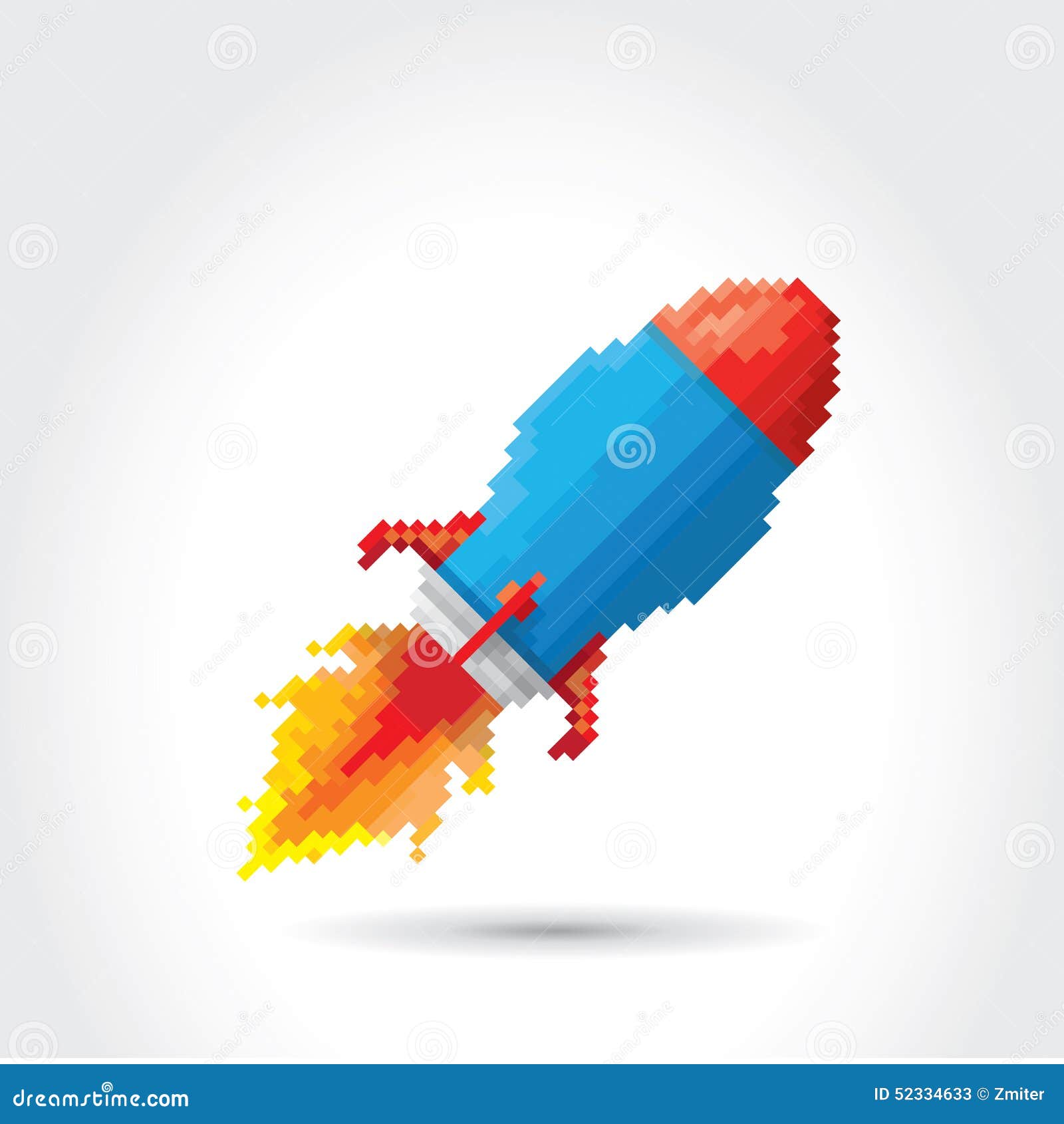 Pixel Rocket Launch Logo Vector Illustration | CartoonDealer.com #124790486