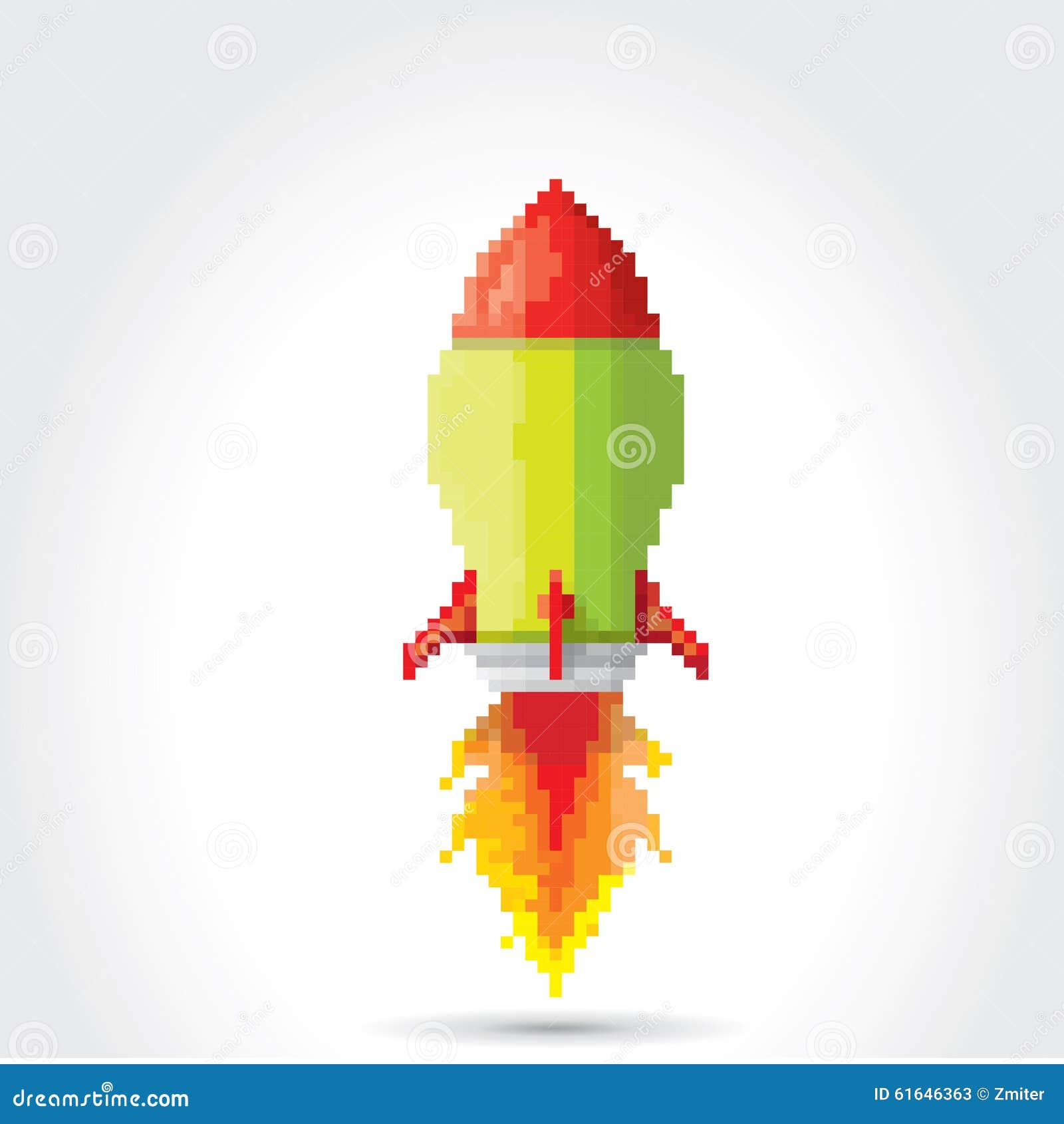 Pixel Art Rocket Cloud Sky Logo Icon Vector | CartoonDealer.com #128683220