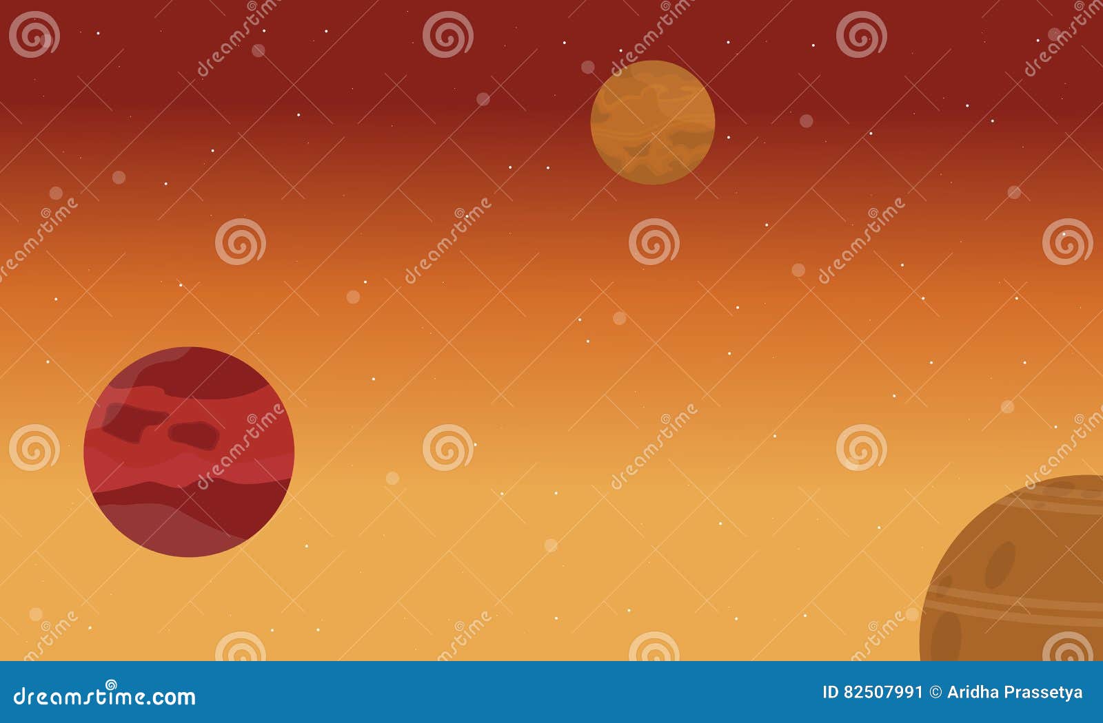 Vector Flat of Planet on Space Landscape Stock Vector - Illustration of ...