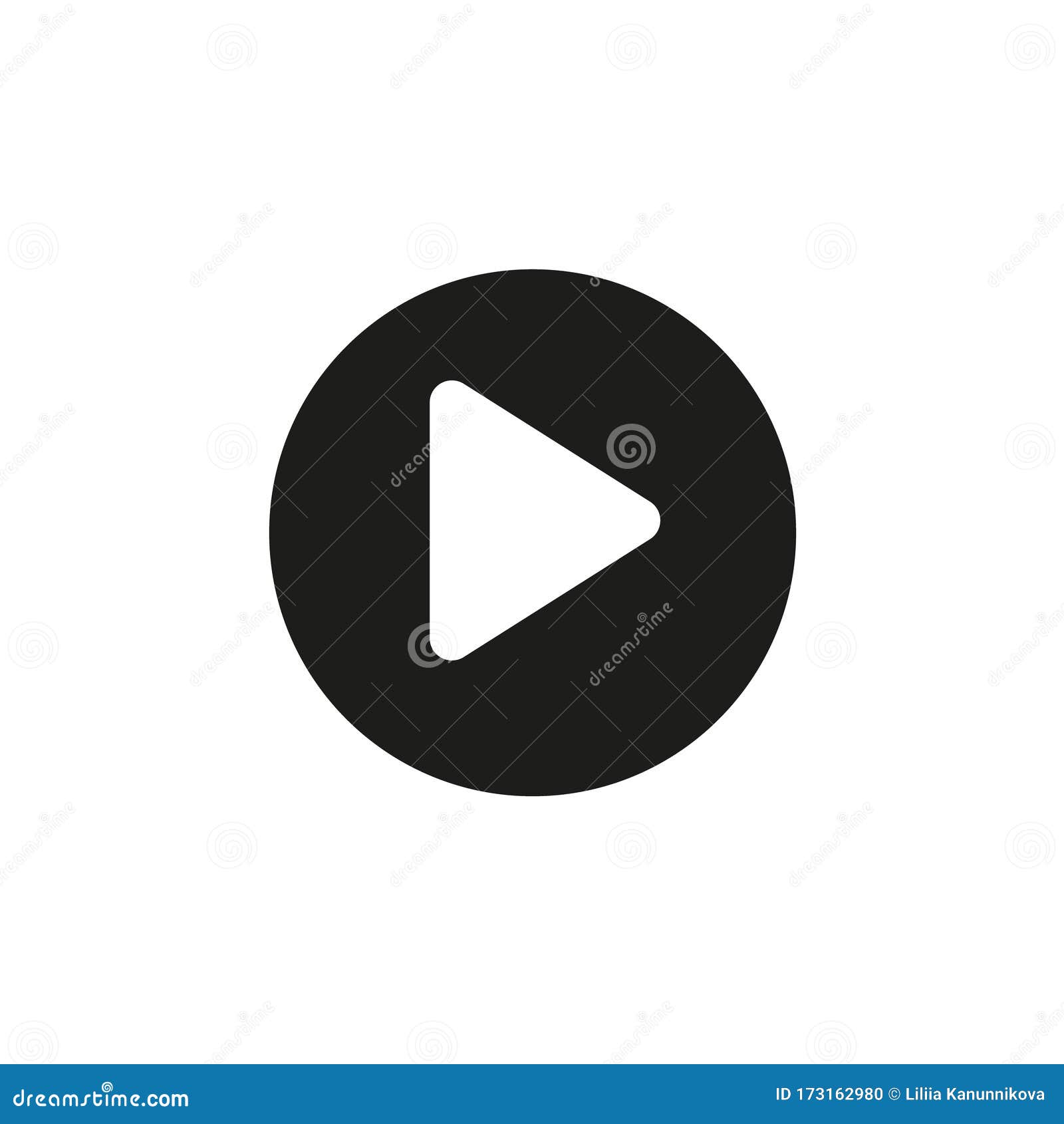 Vector Flat Play Icon on White Background Stock Illustration ...