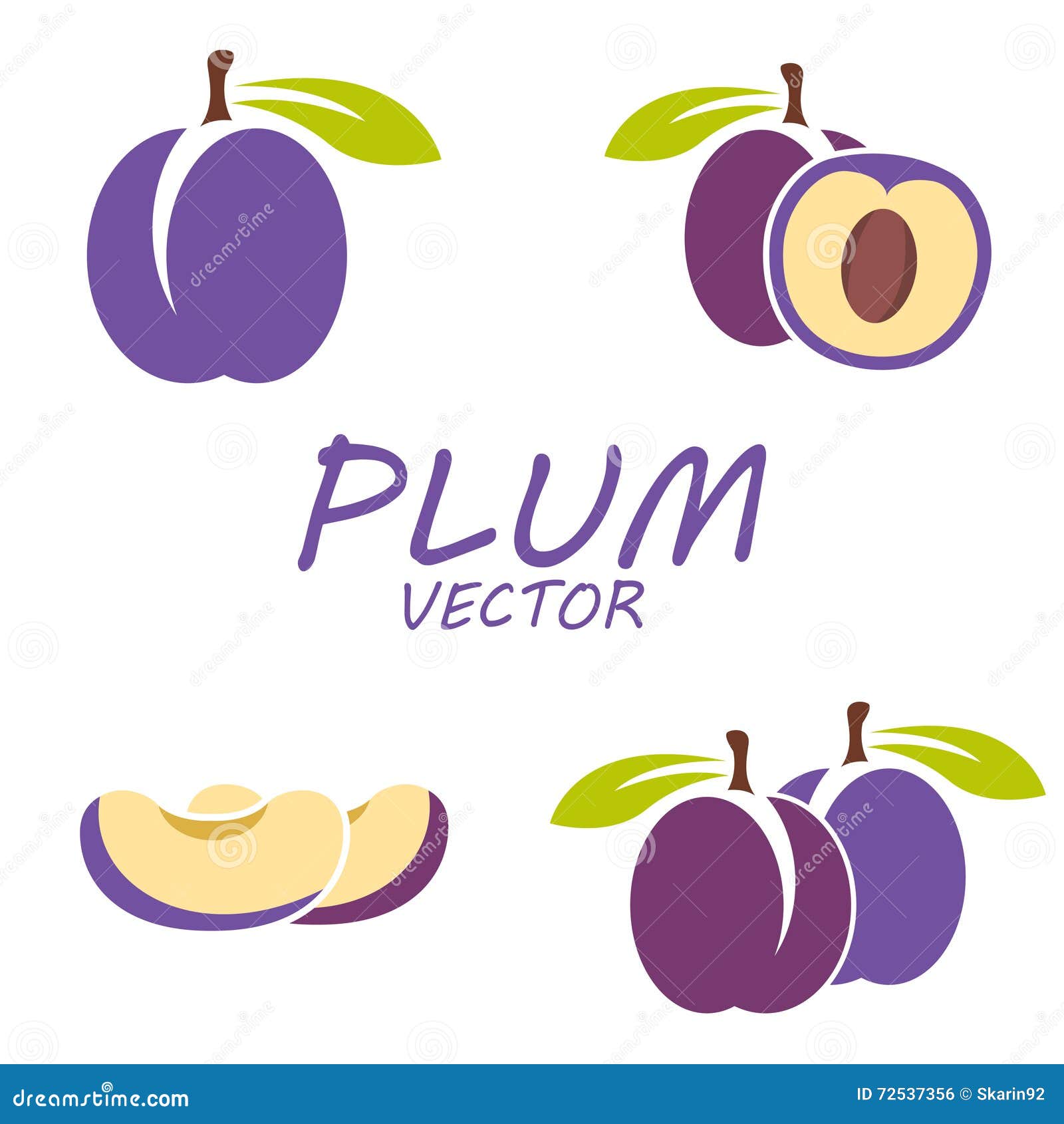Set Of Plum Icons And Plum Logos. Royalty-Free Stock Image ...