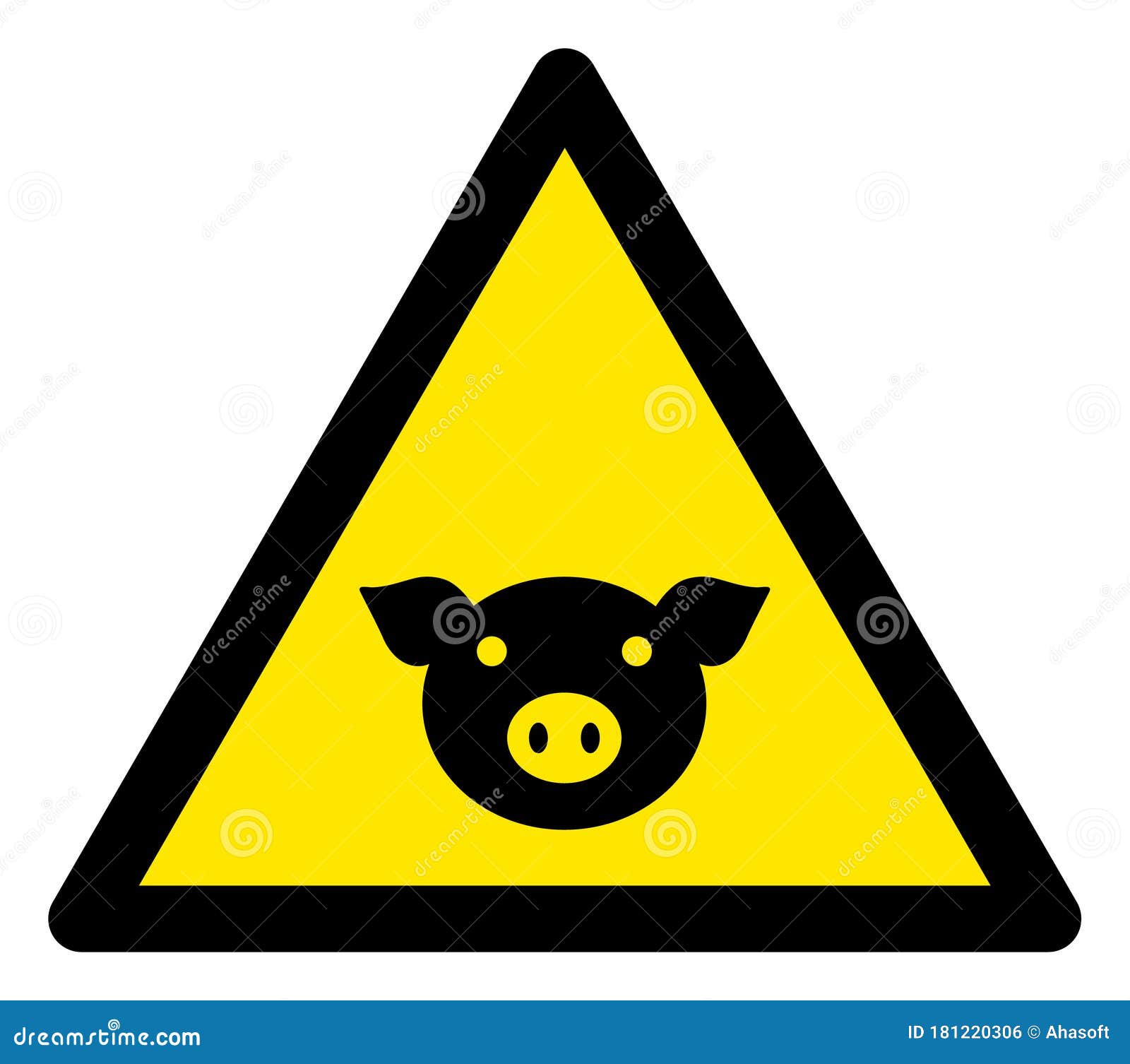 Vector Flat Pork Warning Icon Stock Illustration - Illustration of farm ...
