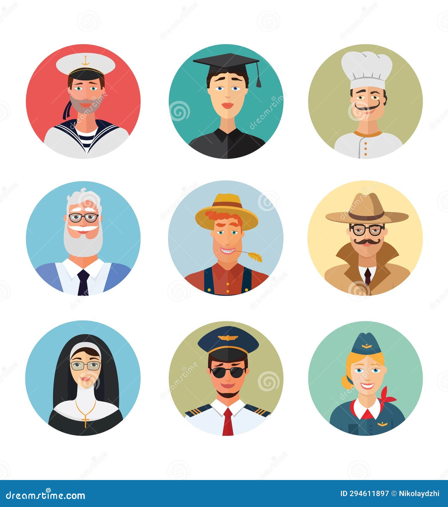 Vector Flat Profession Character. Human Profession Icon Stock ...