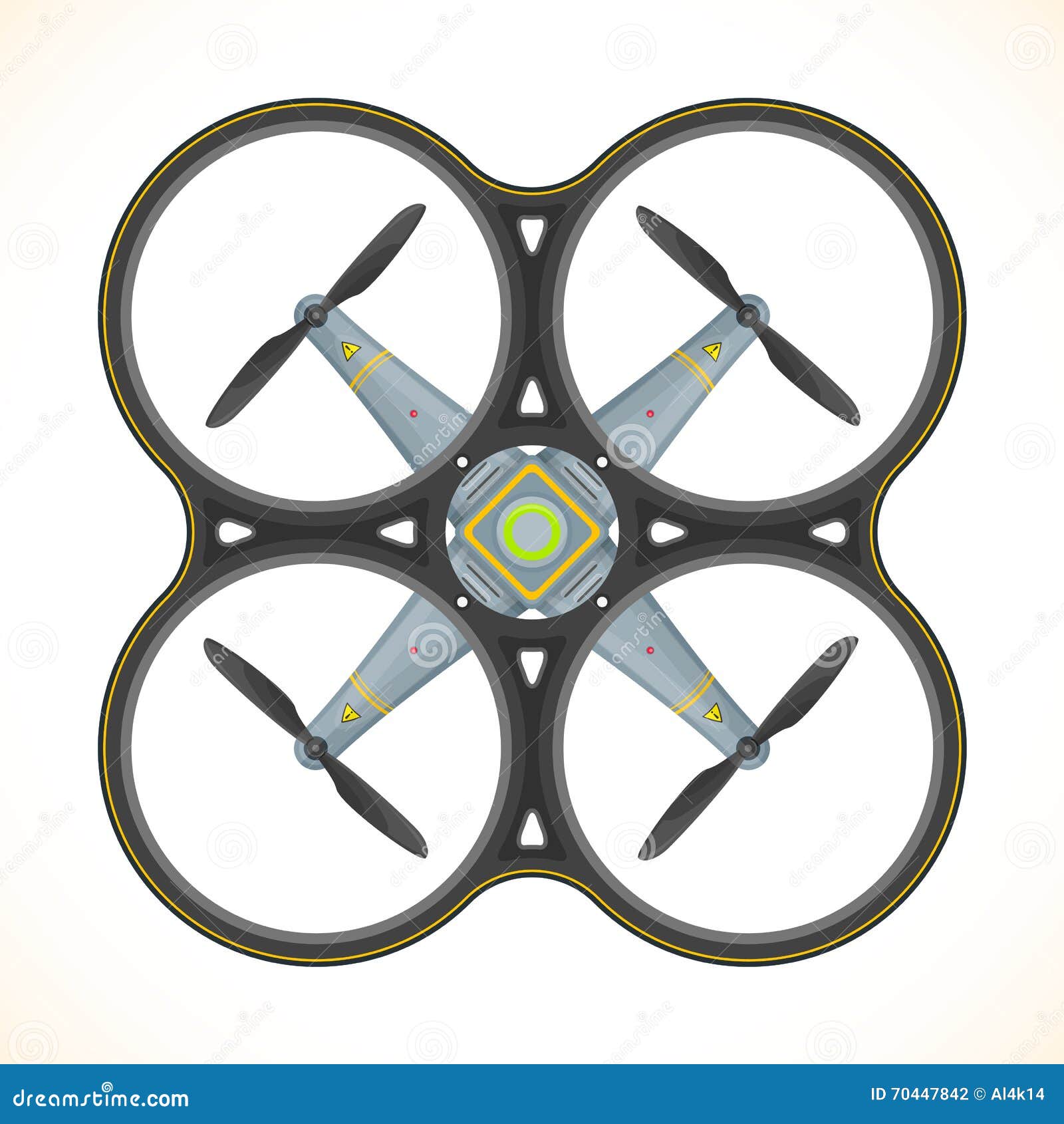 Vector Flat Quadcopter Drone Illustration Stock Vector - Illustration ...