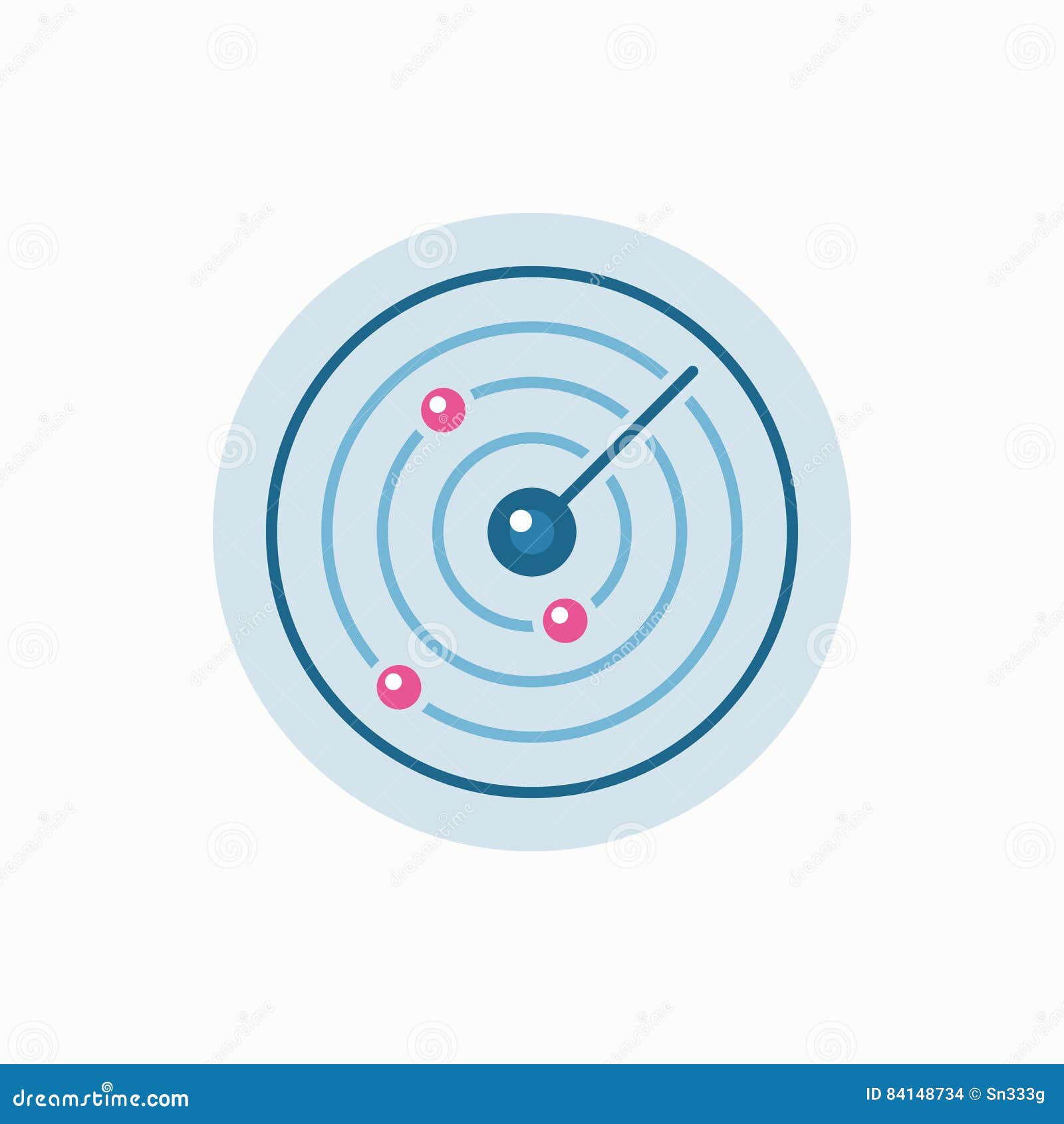 Vector flat radar icon stock vector. Illustration of target - 84148734