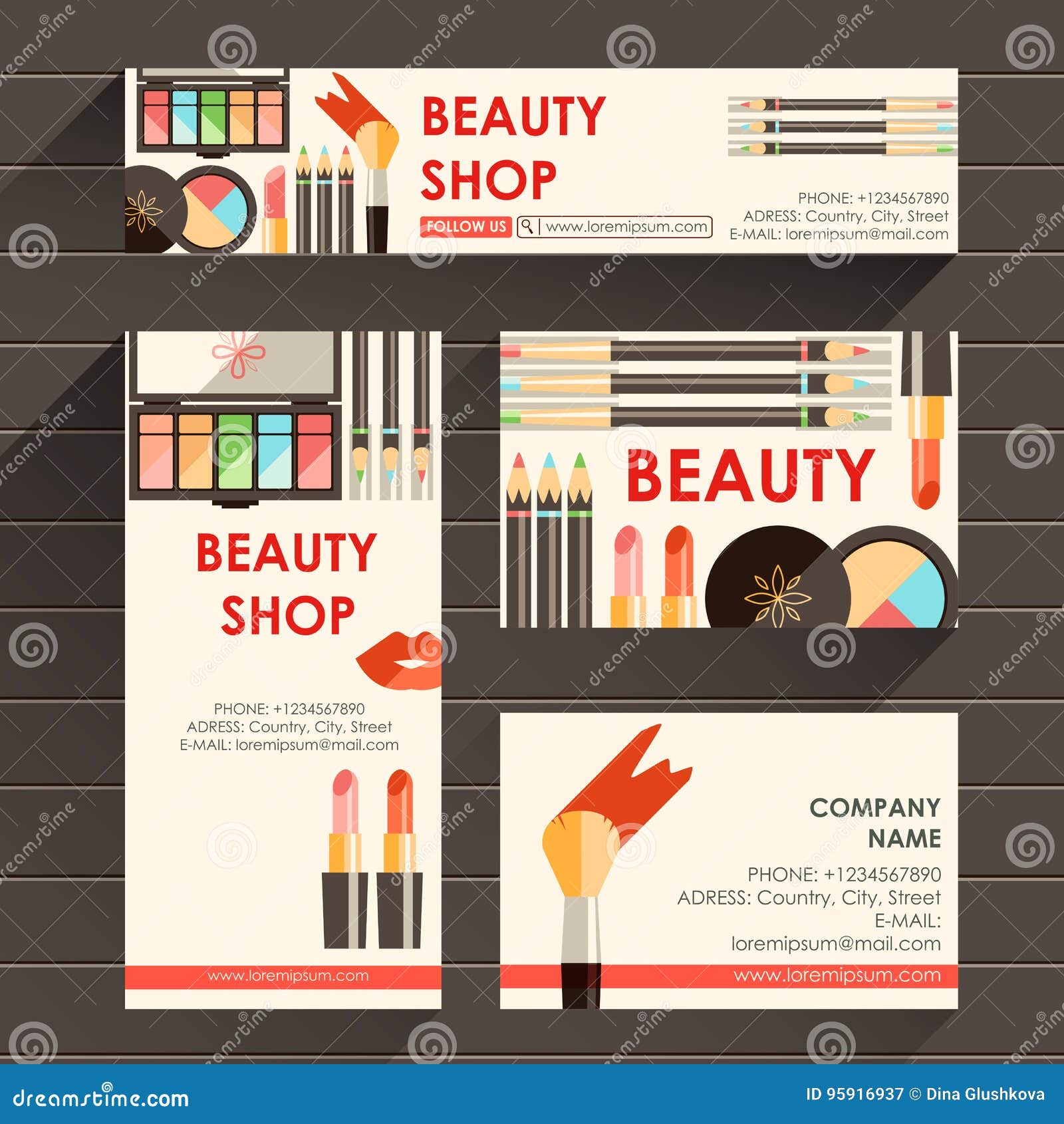 Vector Flat Ready Design Template for Makeup Artist, Makeup Stud Stock ...