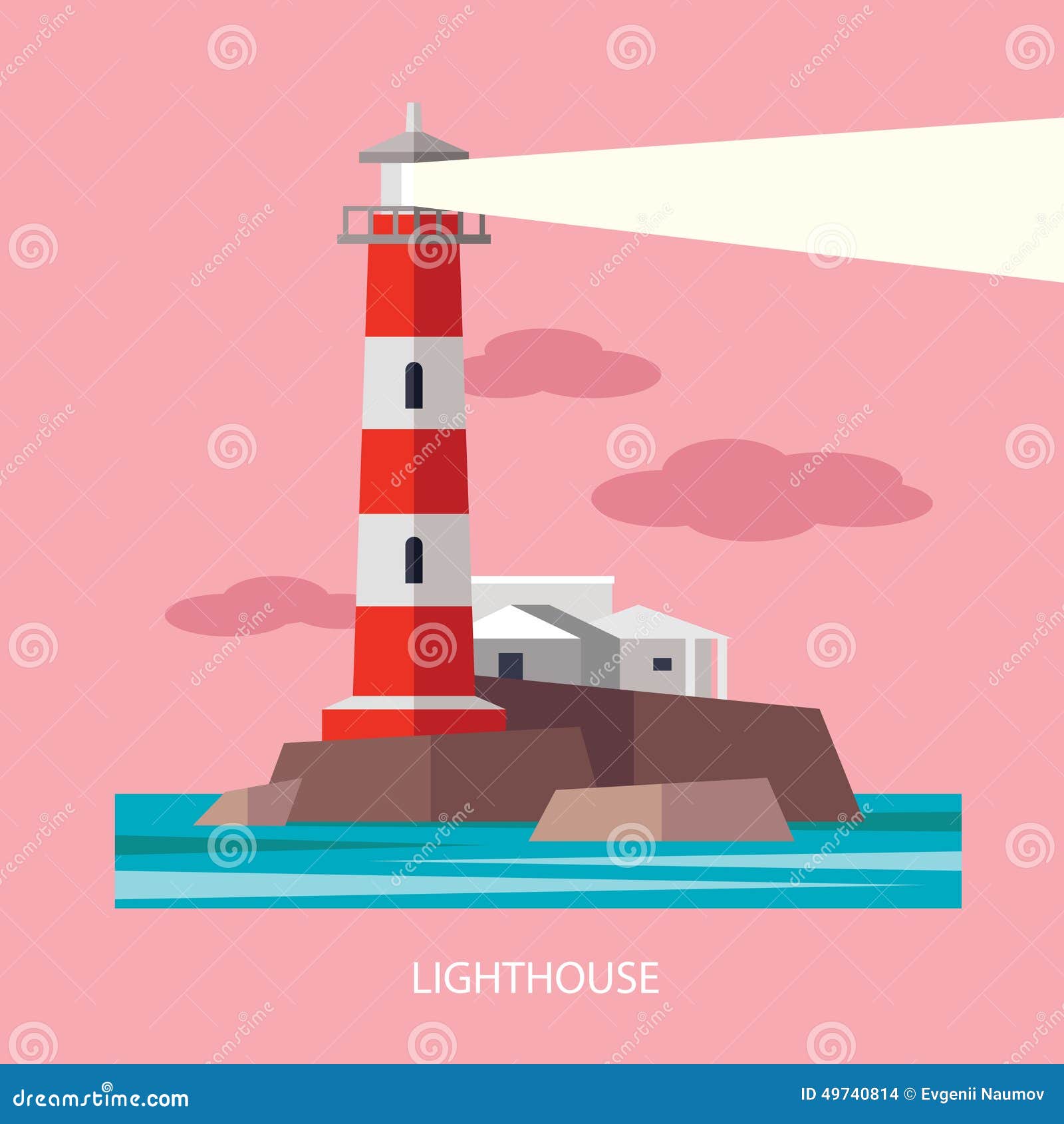 Vector Flat Red Beacon stock vector. Illustration of direction - 49740814