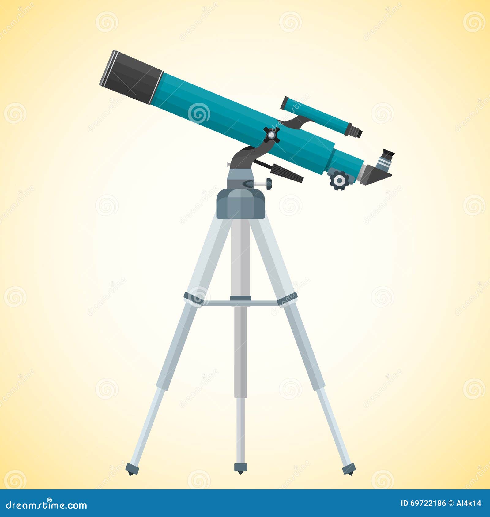 Vector Flat Refracting Telescope Illustration Stock Vector ...