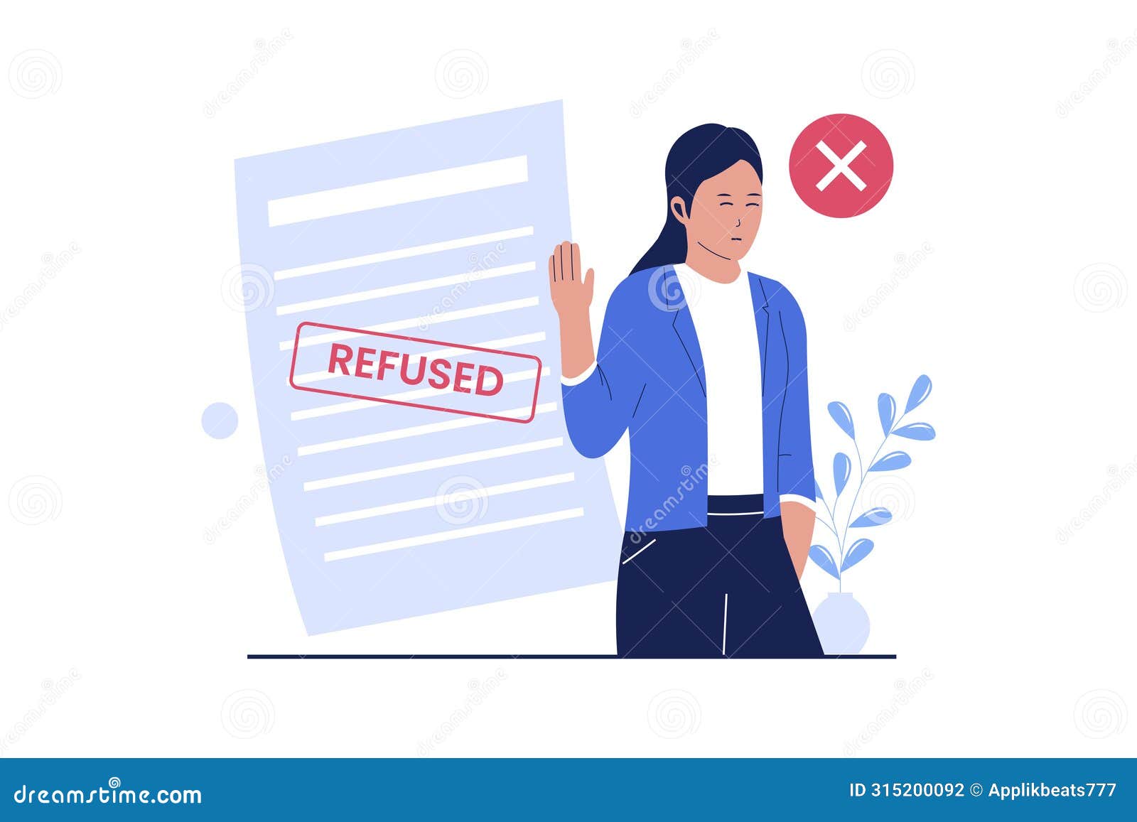 Vector Flat of Refused Paper Document Stock Illustration - Illustration ...