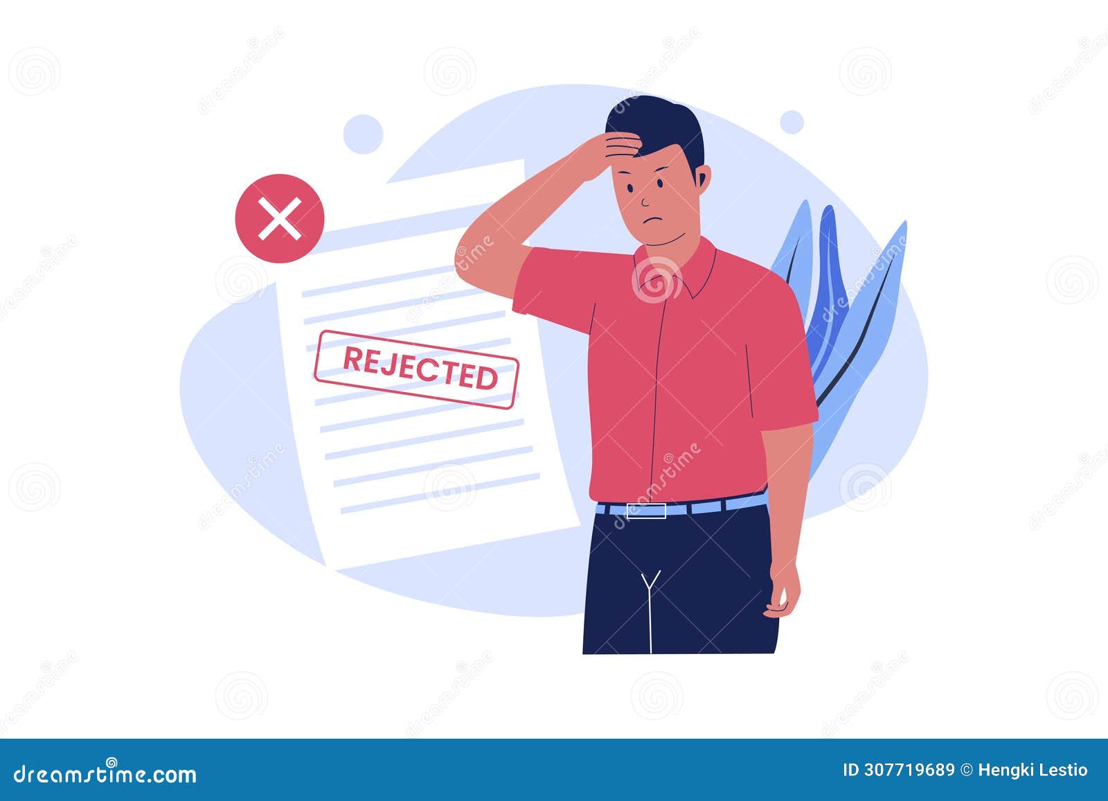 Vector Flat of Rejected Paper Document Stock Vector - Illustration of ...