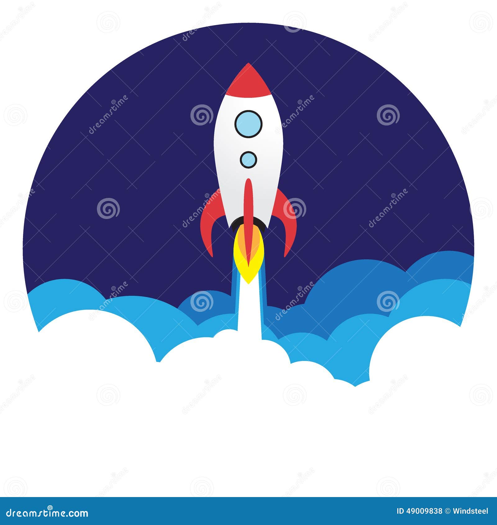 Vector Flat Rocket Web Icon. Stock Vector - Illustration of fire ...