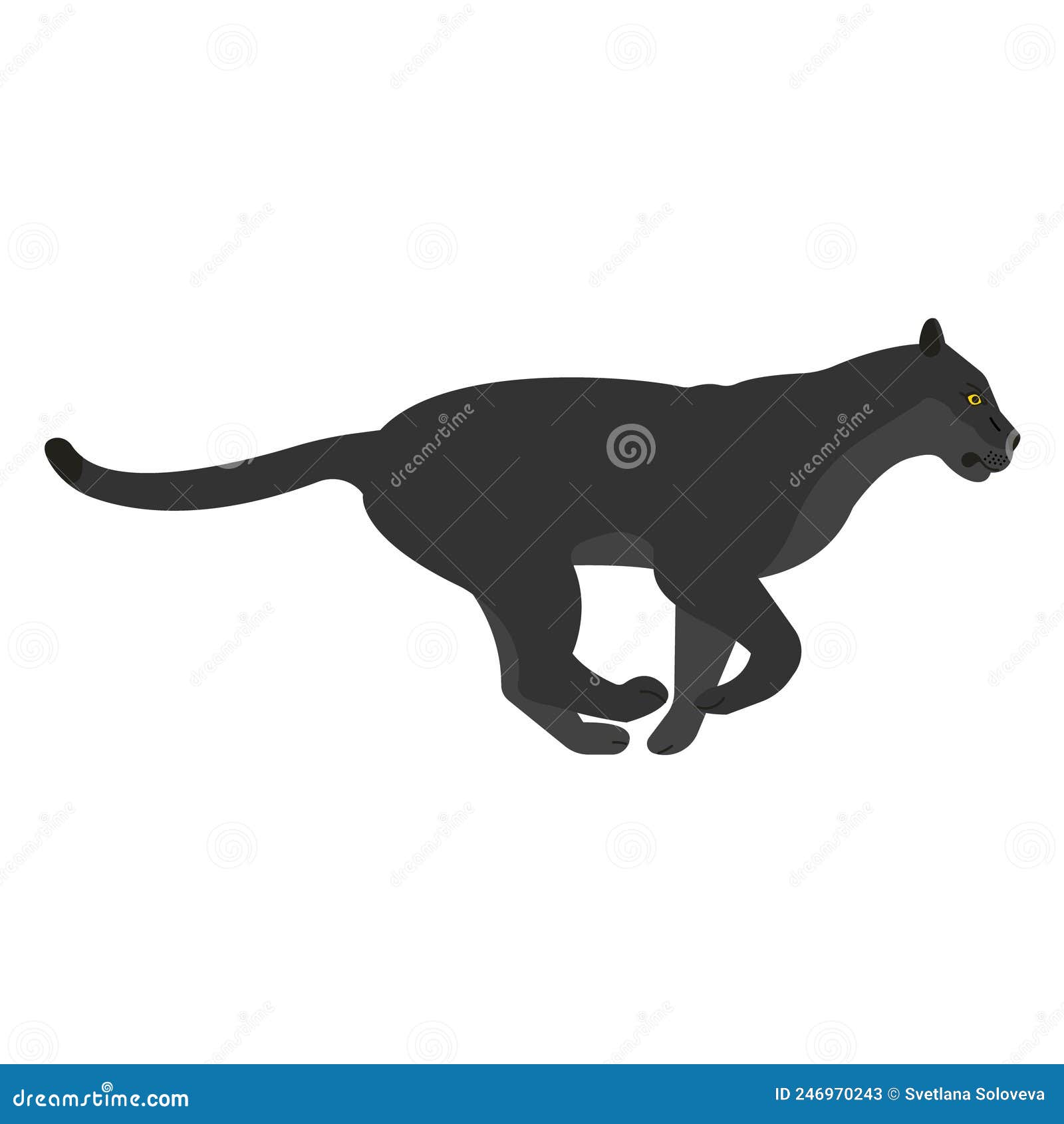 Vector Flat Running Panther Stock Vector - Illustration of jungle ...