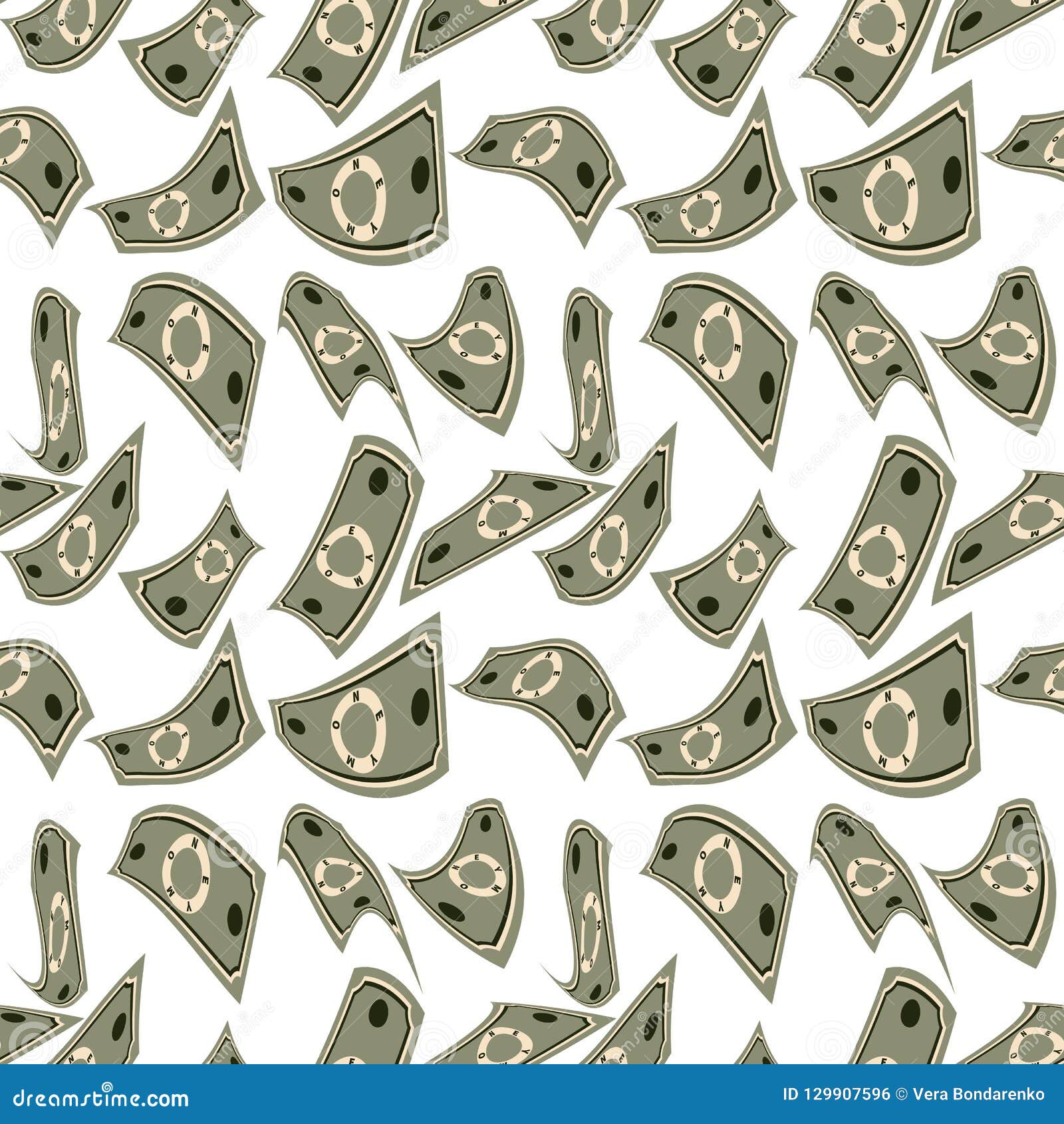 Vector Flat Seamless Pattern. Abstract Paper Money Stock Vector ...
