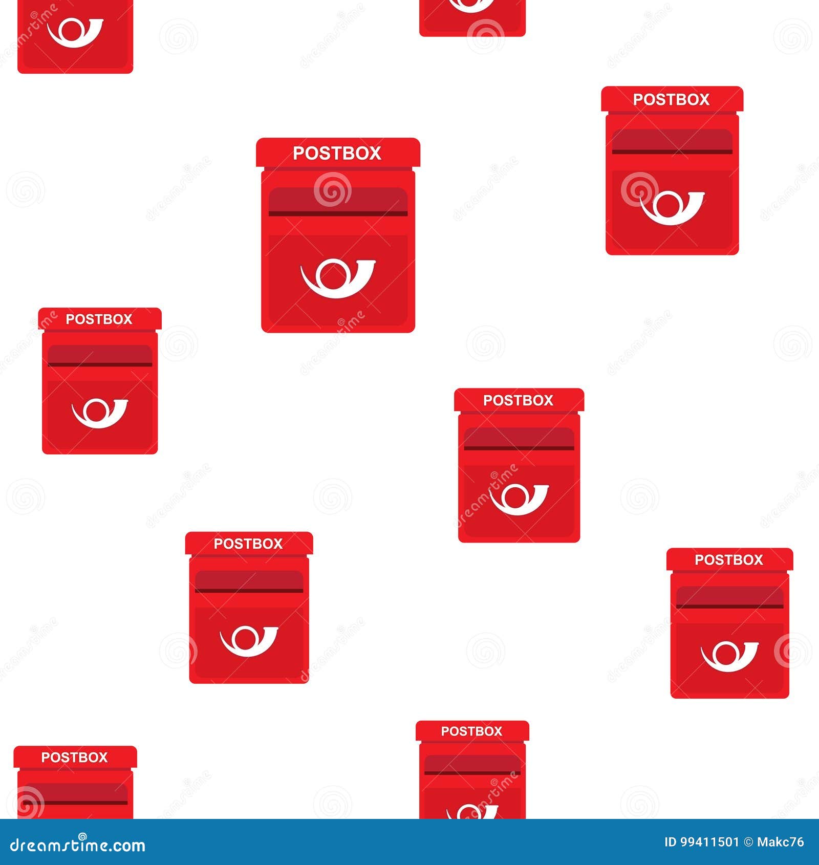 Vector Flat Seamless Pattern Mailbox Stock Vector - Illustration of ...