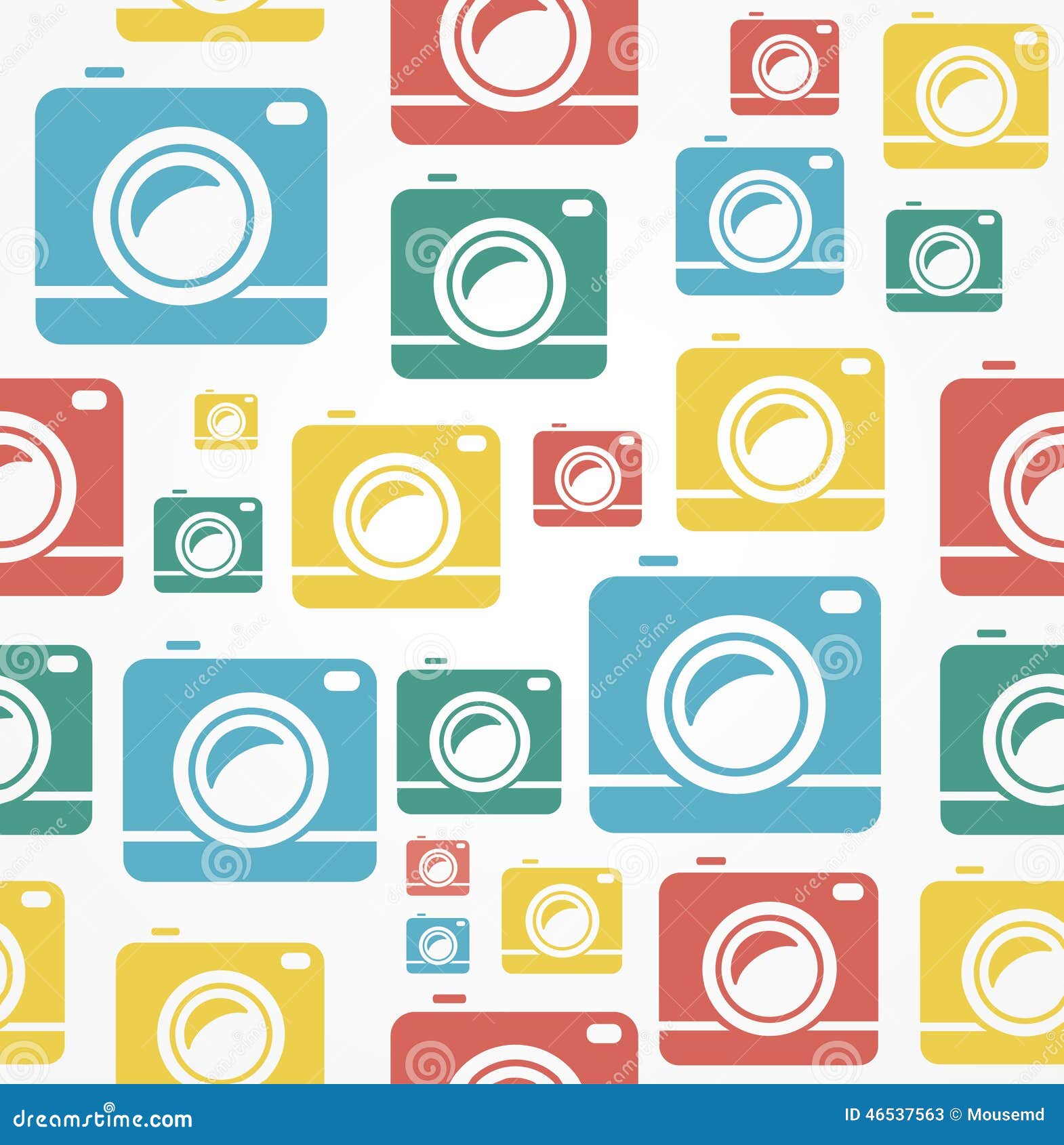 Vector Flat Seamless Photo Camera Pattern Stock Vector - Illustration ...