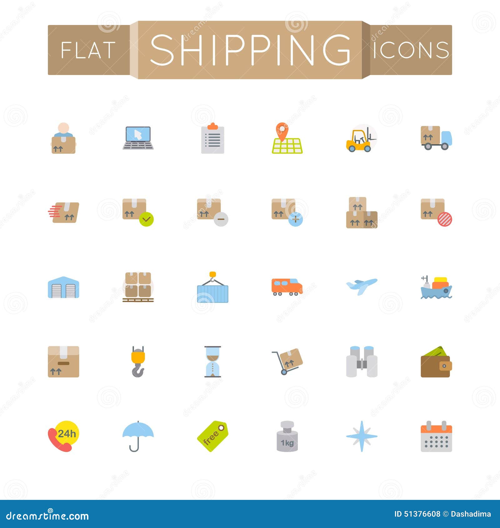 Vector Flat Shipping Icons stock vector. Illustration of logistics ...