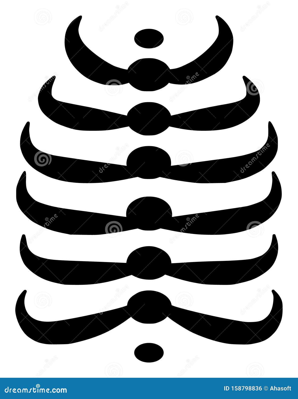 Vector Flat Skeleton Ribs Icon Stock Vector - Illustration of ...