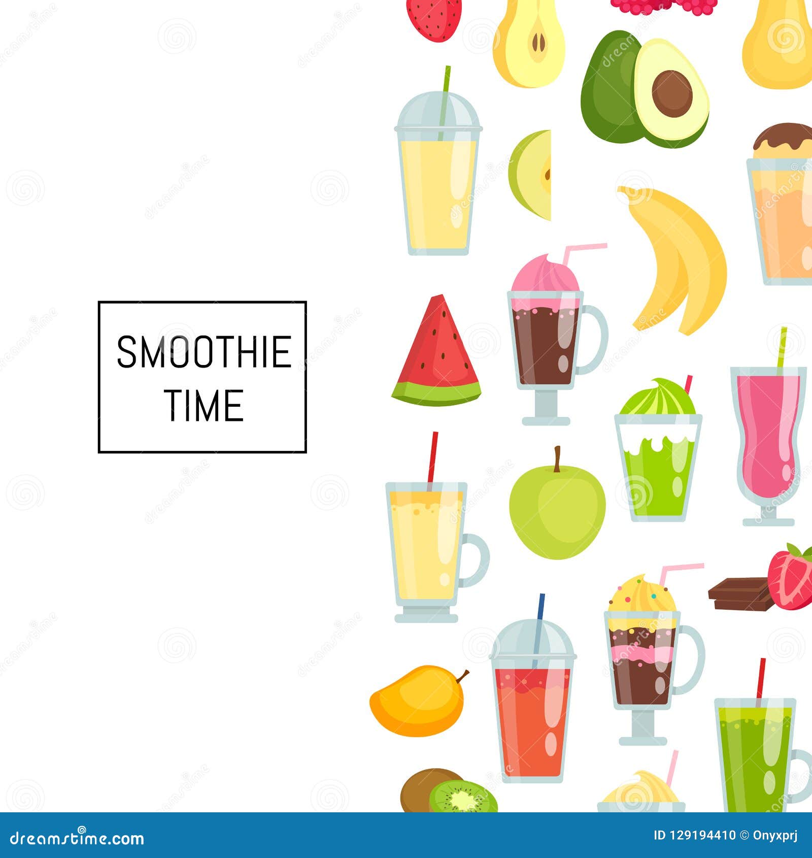 Vector Flat Smoothie Elements Background Banner Poster Stock Vector ...