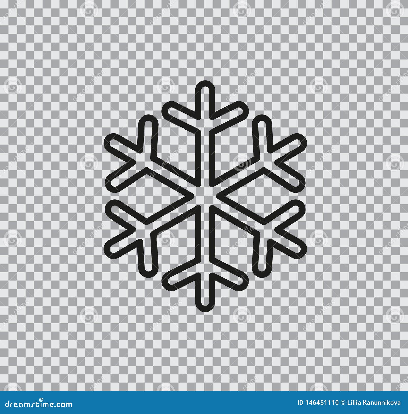 Vector Flat Snowflake Icon on Transparent Background Stock Illustration ...