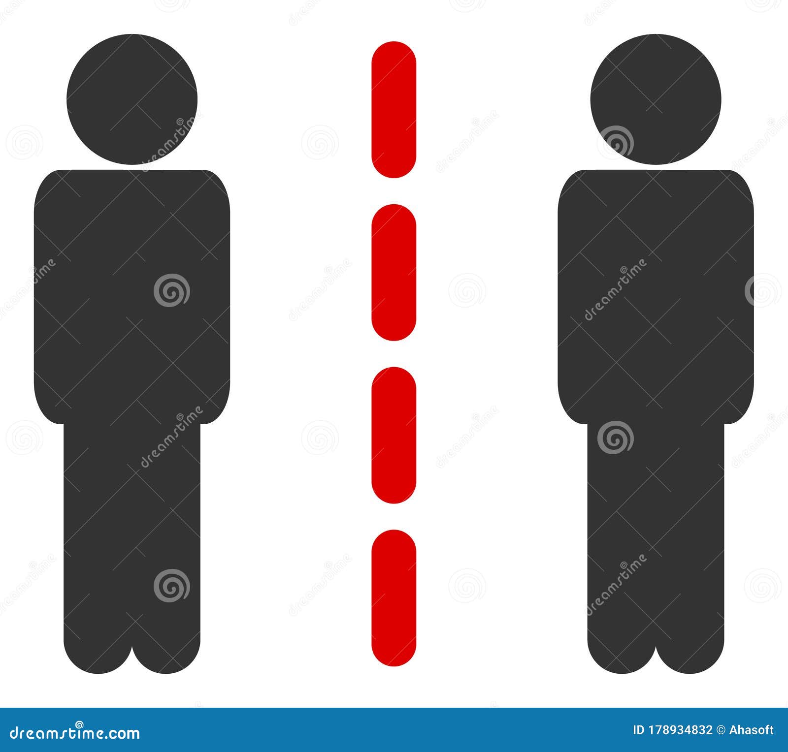 Vector Flat Social Isolation Icon Stock Vector - Illustration of ...