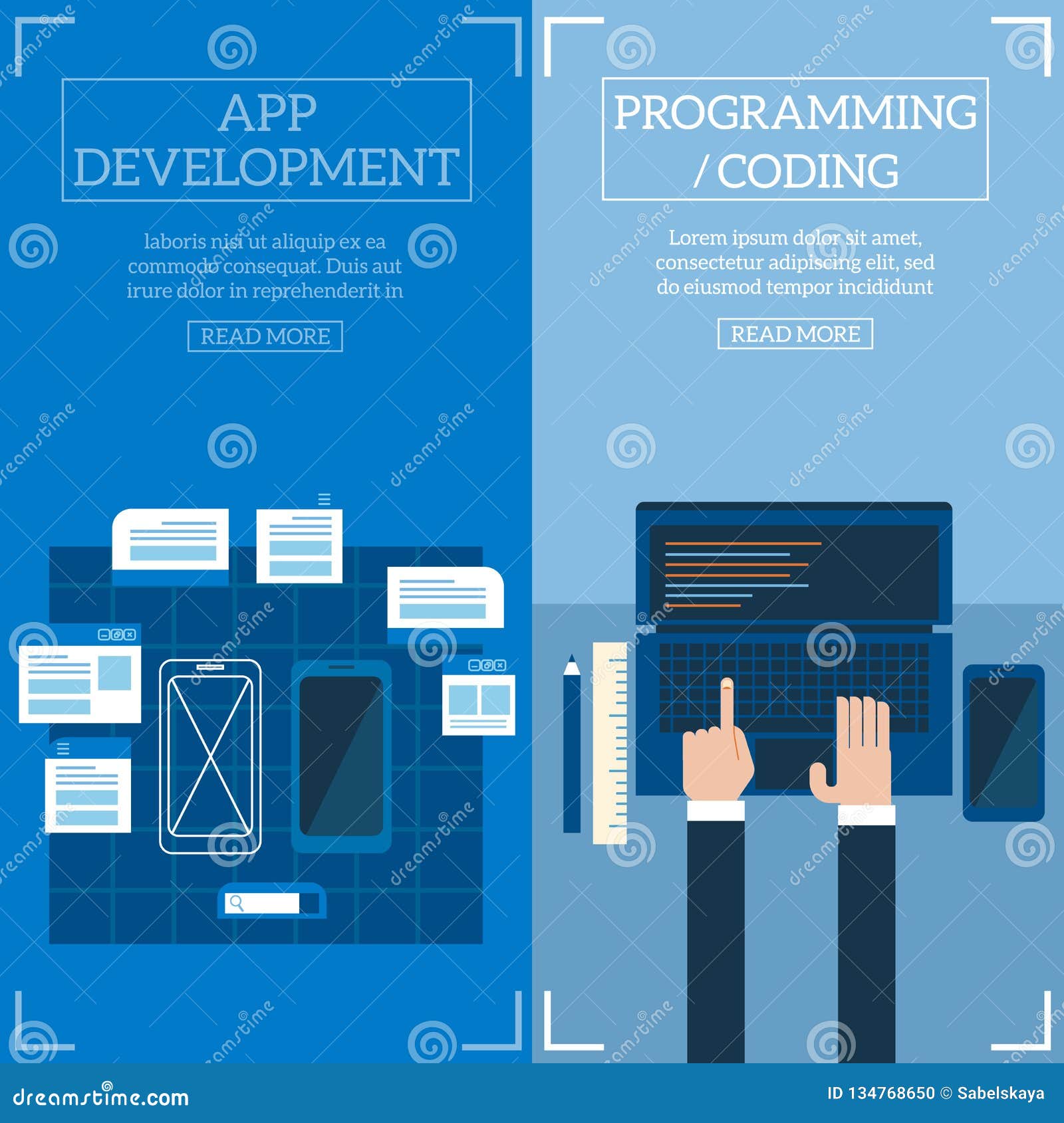 Vector Flat Software Apps Development Concept Set Stock Vector ...