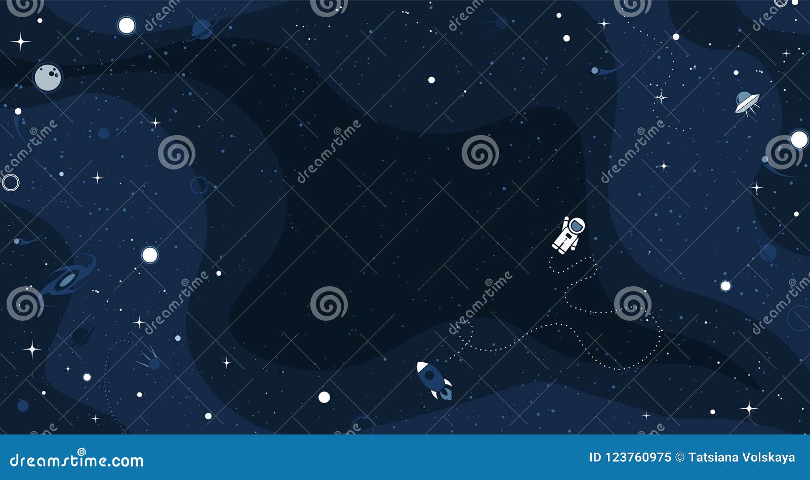 Vector Flat Space Design Background with Small Elements Stock Vector ...