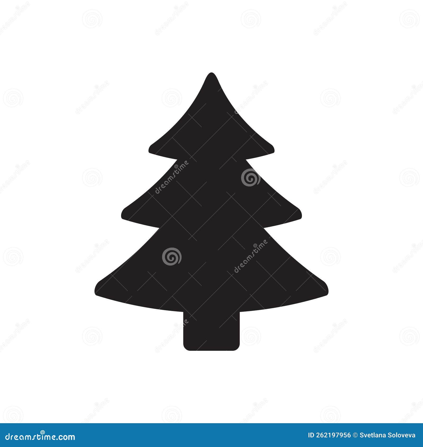 Vector Flat Spruce Tree Silhouette Stock Vector - Illustration of ...