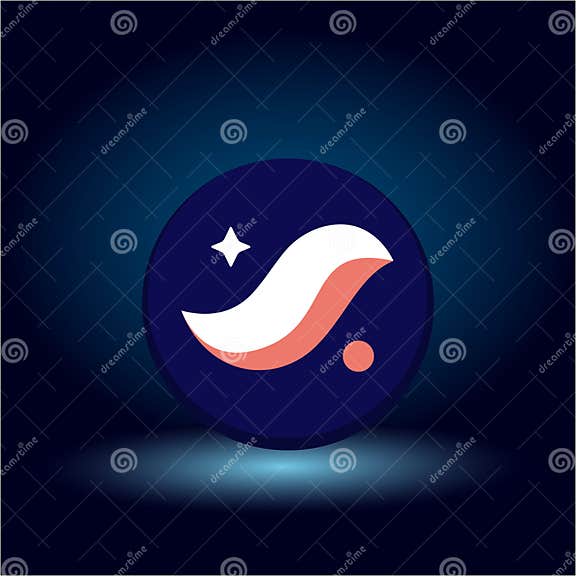 Vector Flat Starkne STRK Token Symbol on Blue Background Editorial ...