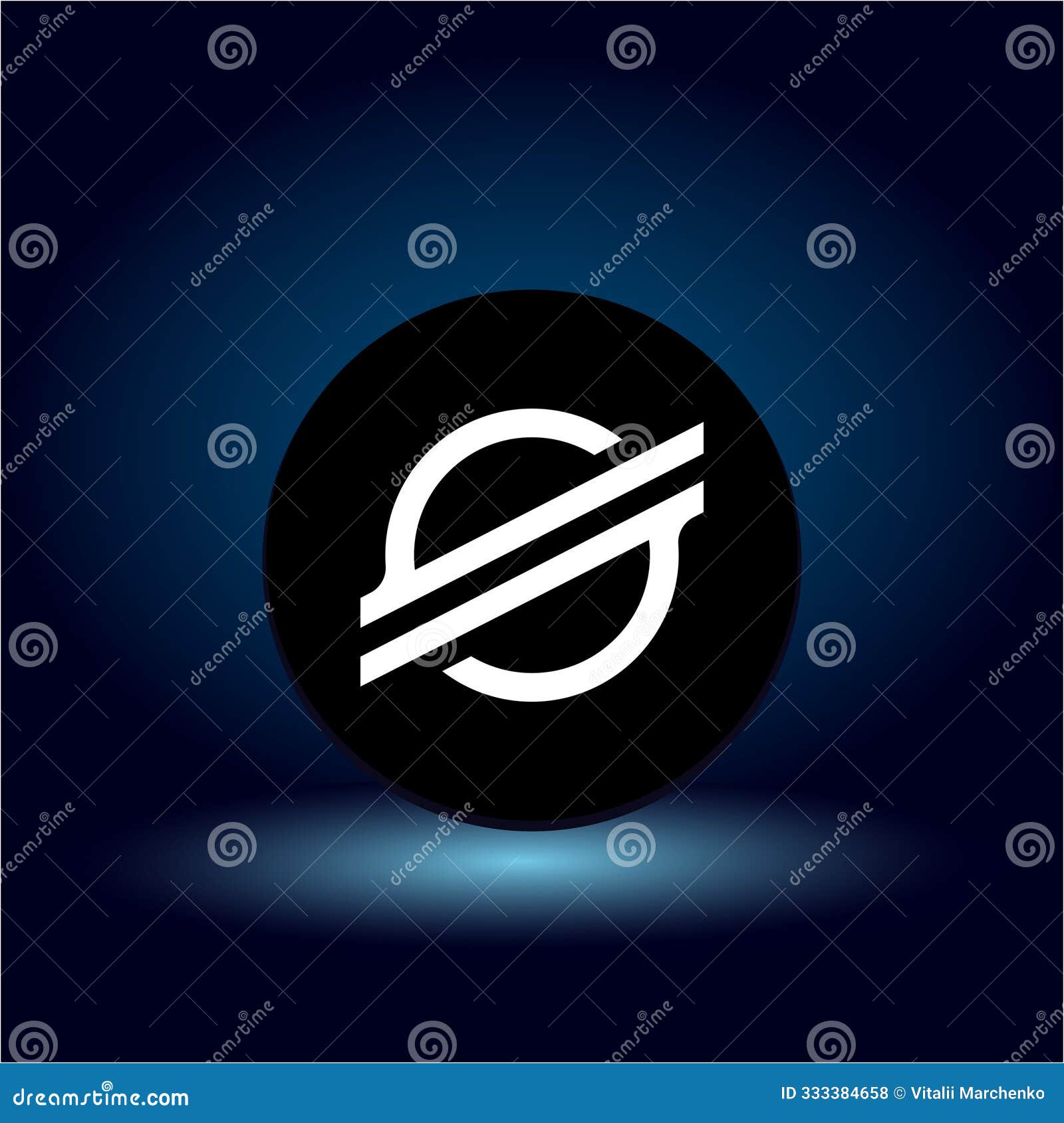 Vector Flat Stellar XLM Token Symbol on Blue Background Editorial Stock ...