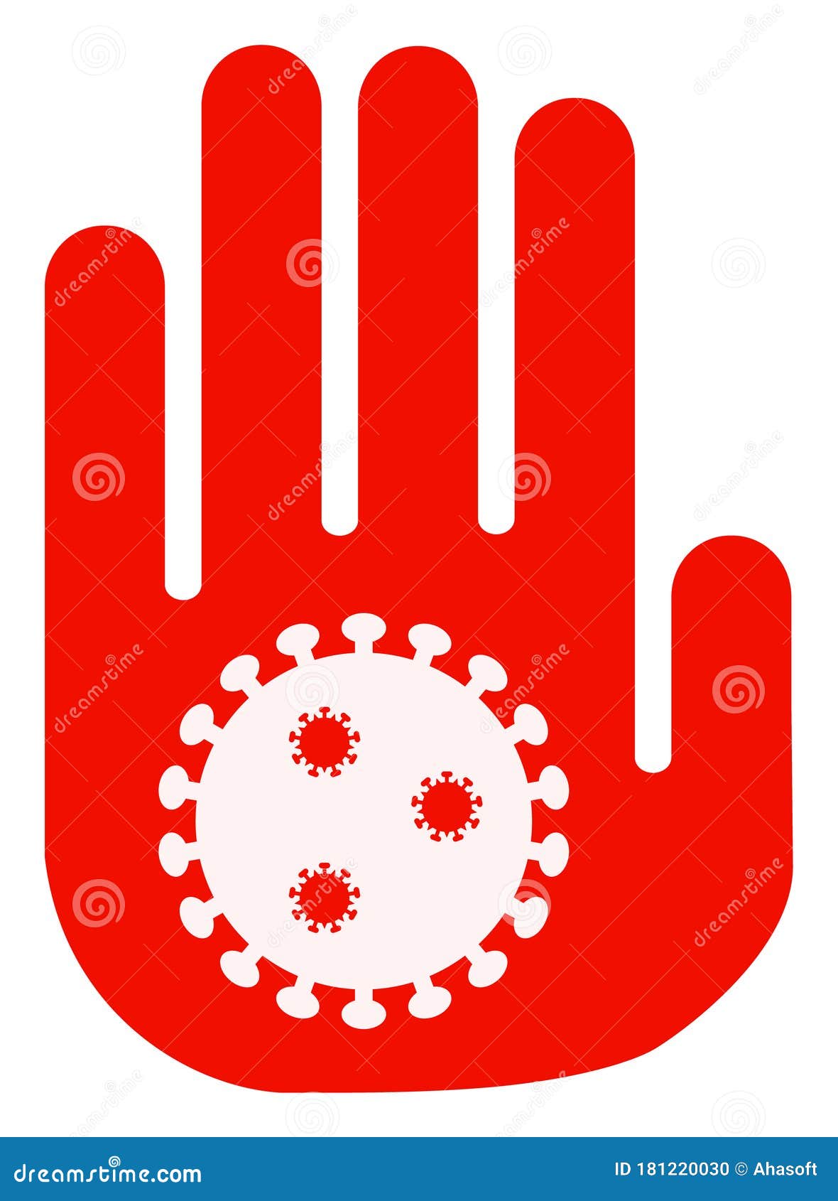 Vector Flat Stop Coronavirus Hand Icon Stock Illustration ...