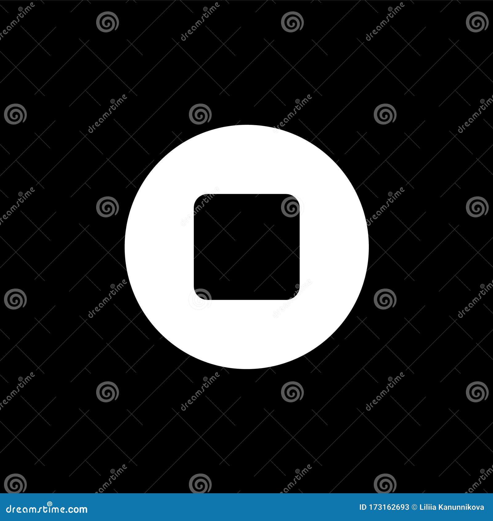 Vector Flat Stop Icon on a White Background Stock Illustration ...