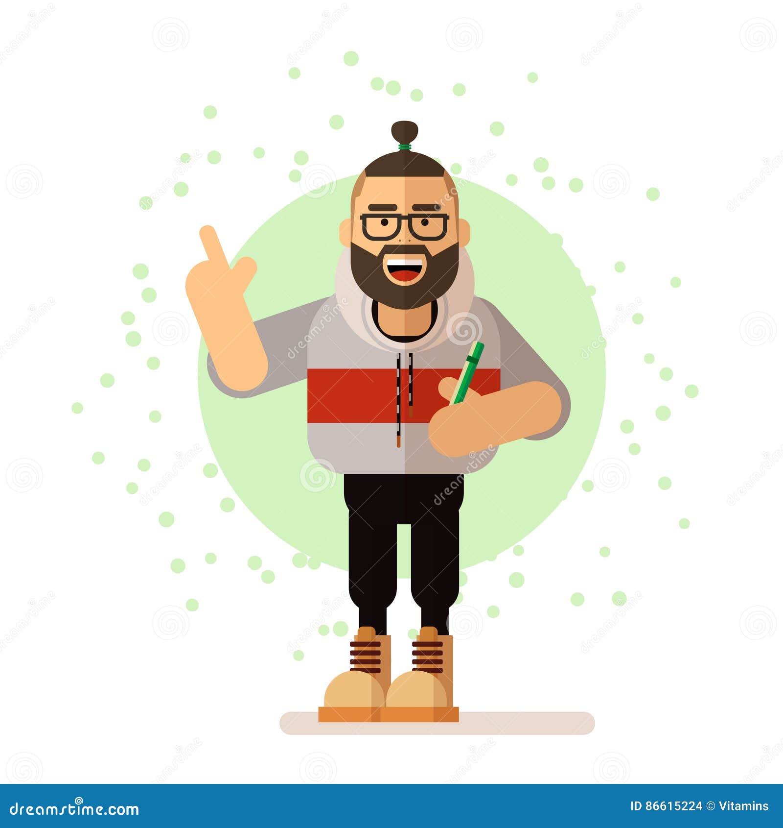 Vector Flat Style Character - Smart Man with Idea Stock Vector ...