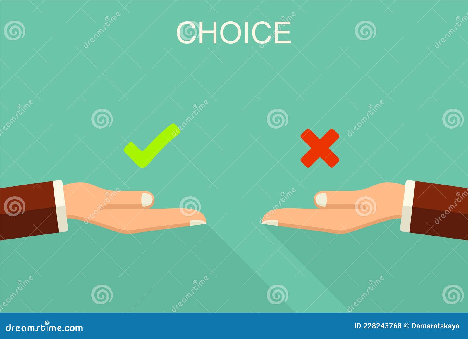 Vector Flat Style Choice Concept. Decision Illustration Stock Vector ...