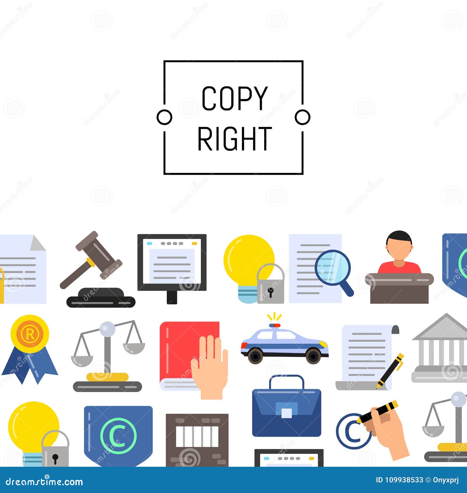 Vector Flat Style Copyright Elements Illustration Stock Vector ...