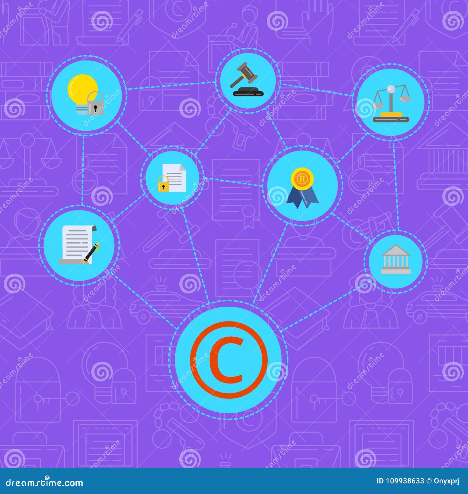 Vector Flat Style Copyright Elements Infographic Stock Vector ...