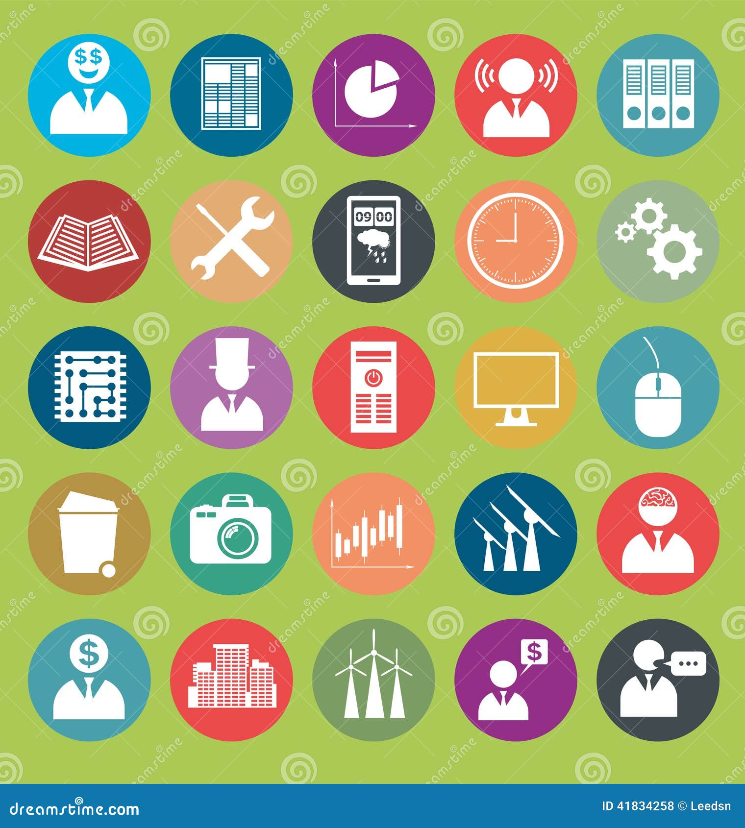 Vector Flat Style Icons stock vector. Illustration of clock - 41834258