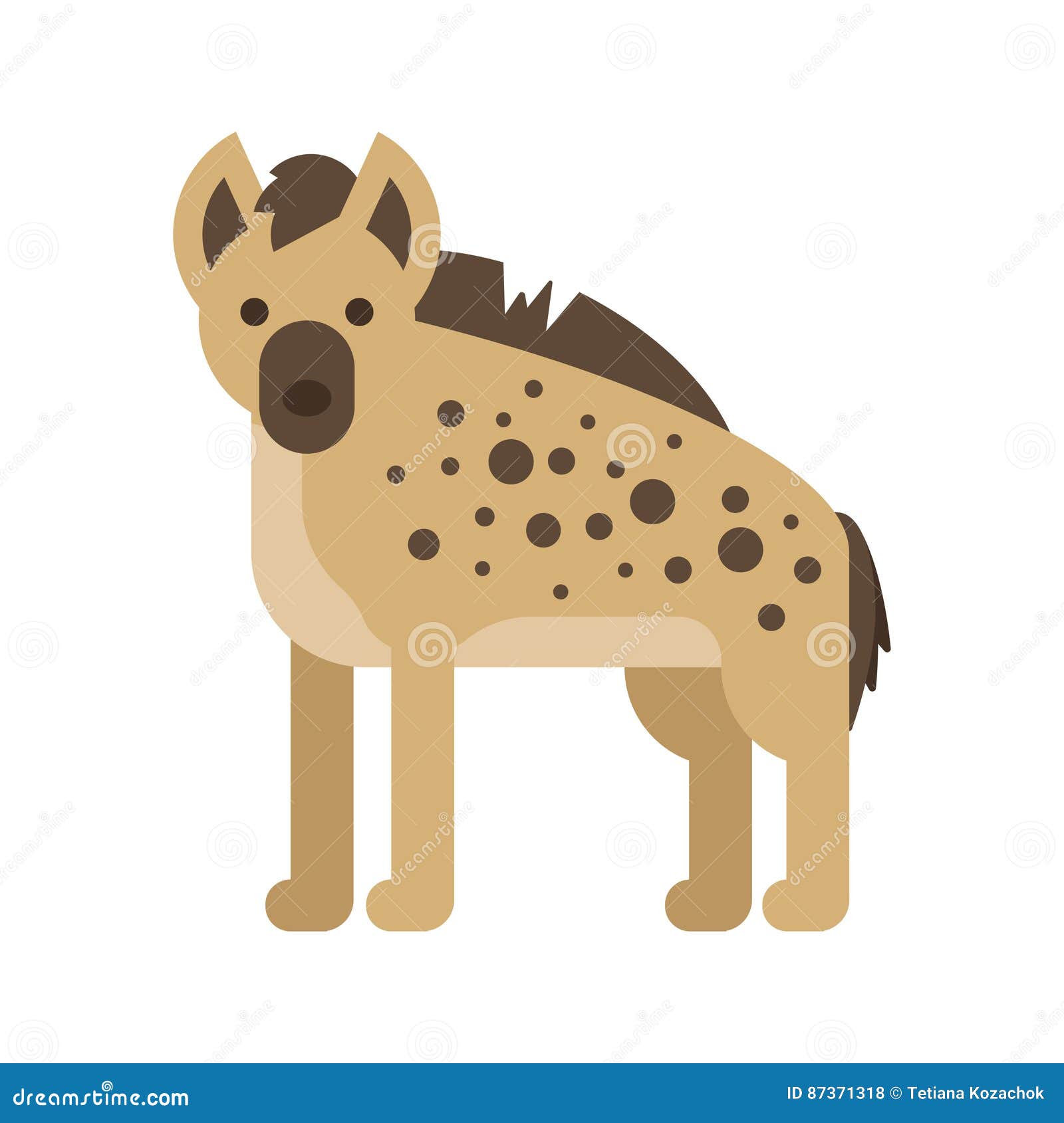 Vector Flat Style Illustration of Hyena. Stock Vector - Illustration of ...