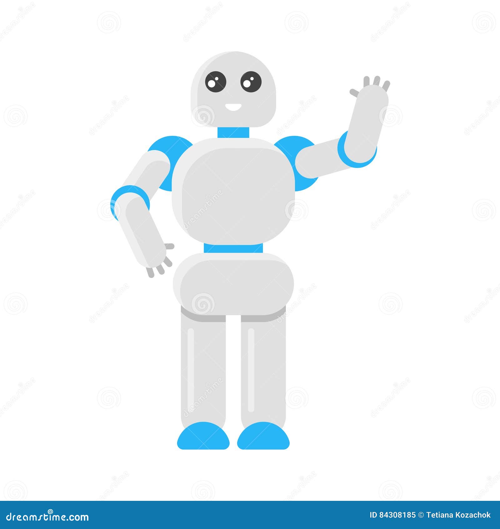 Vector Flat Style Illustration of Japanese Robot. Stock Vector ...
